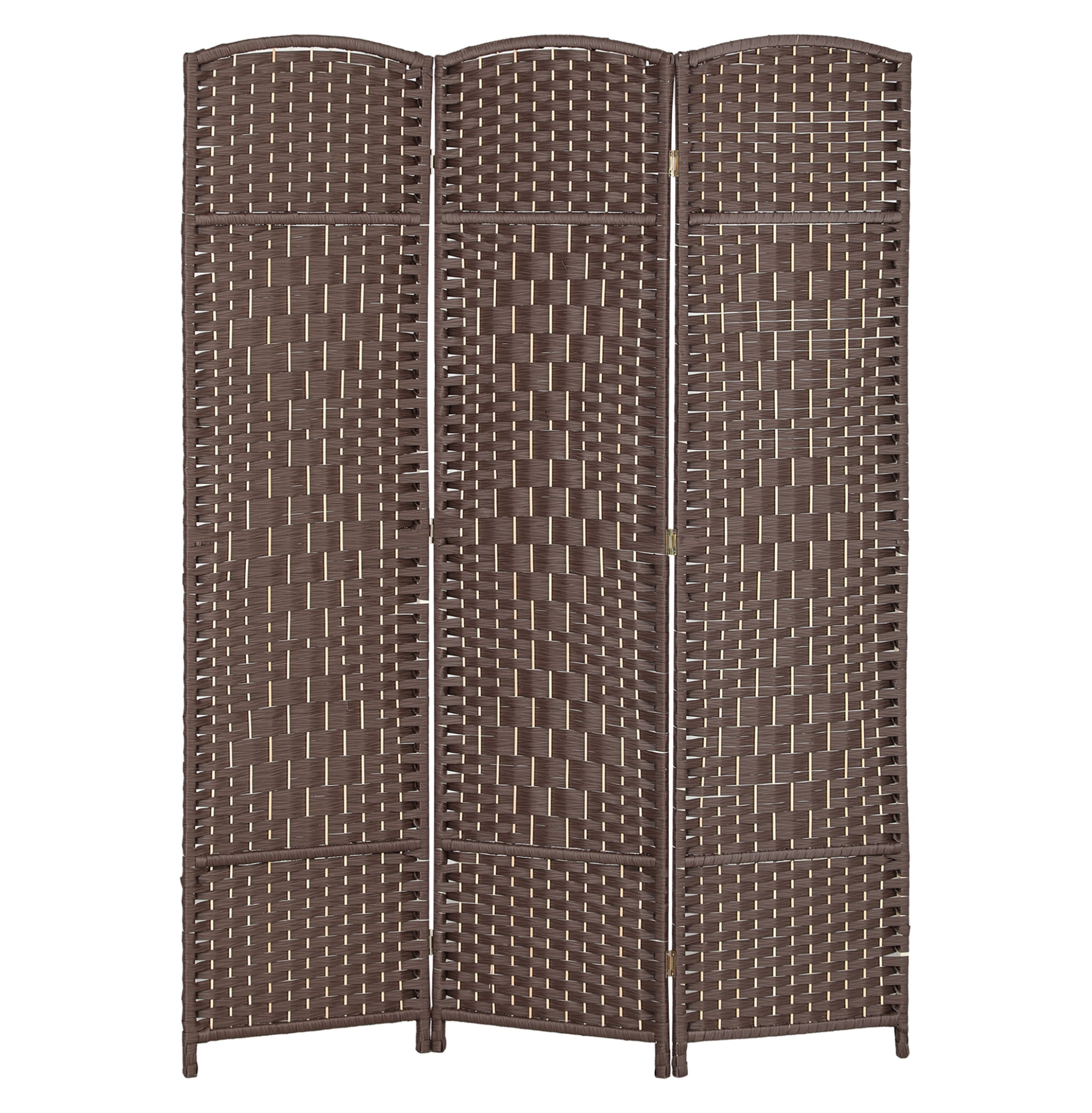 Folding Room Divider 6' Tall - 3 Panel Privacy Screen - Wood Partition ...