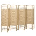 Folding Room Divider 8 Panel, Portable Privacy Screen Wave Fiber ...
