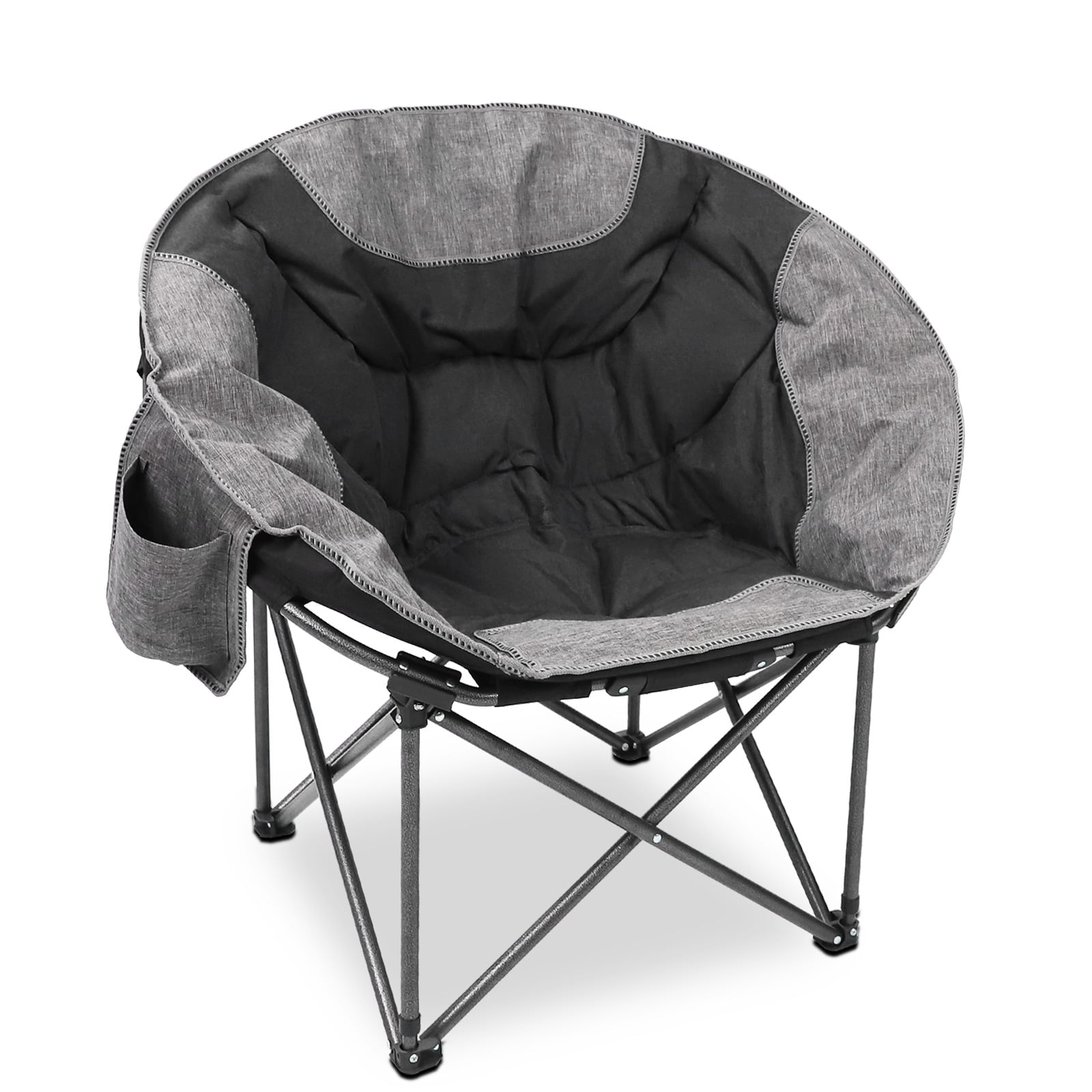 Reking Folding Round Moon Camping Chair, Padded Lawn Chair with Cup ...
