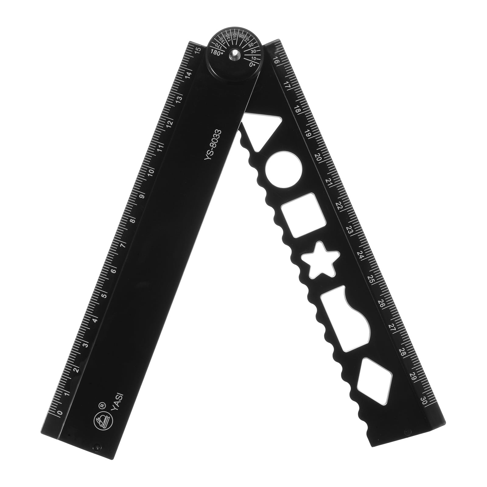 Folding Ruler 30cm Metric Polystyrene Measuring Tool Black - Walmart.com