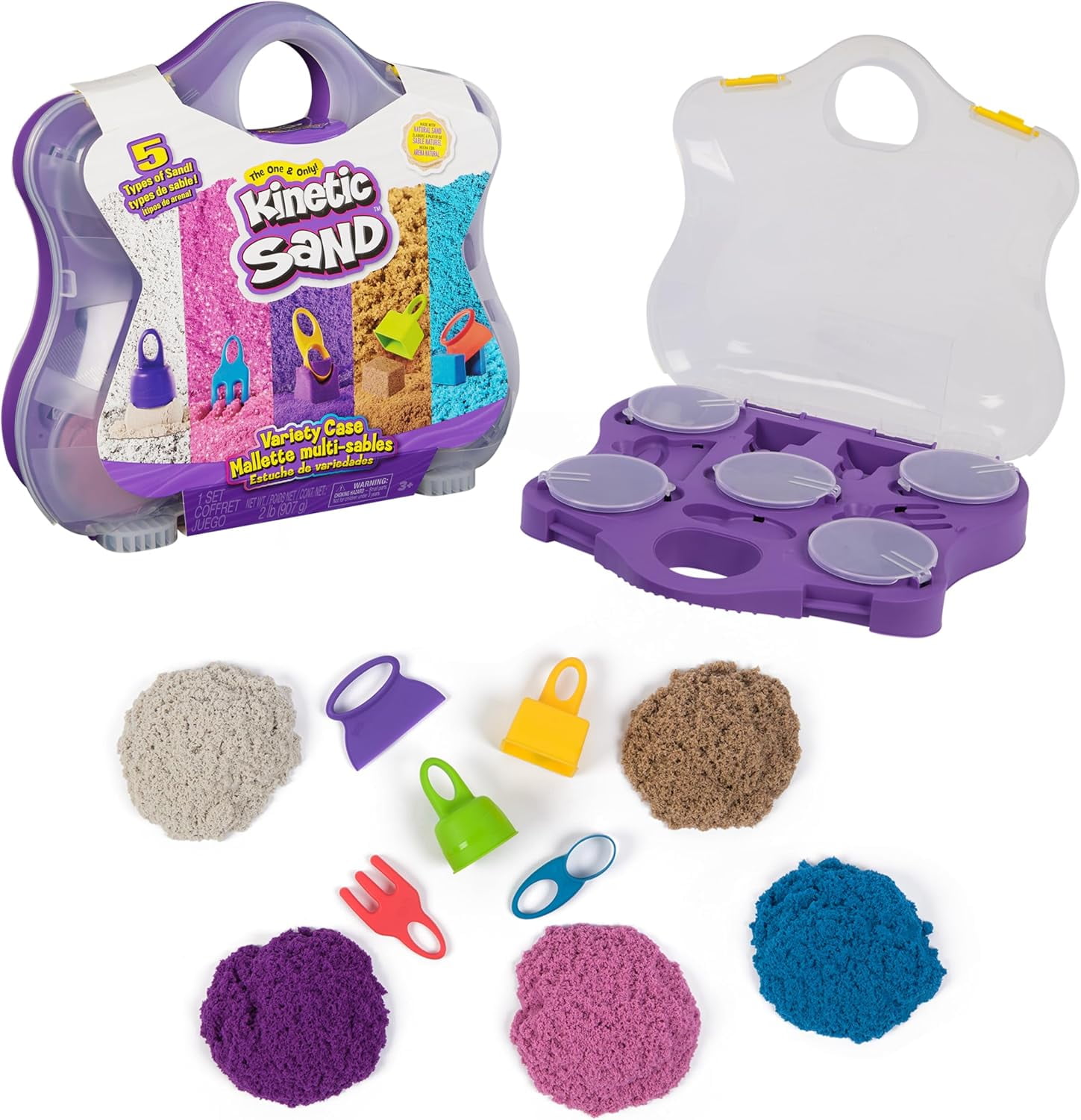 Folding Sand Box with 2lbs Play Sand, 7 Molds & Tools, Sensory Toys for ...