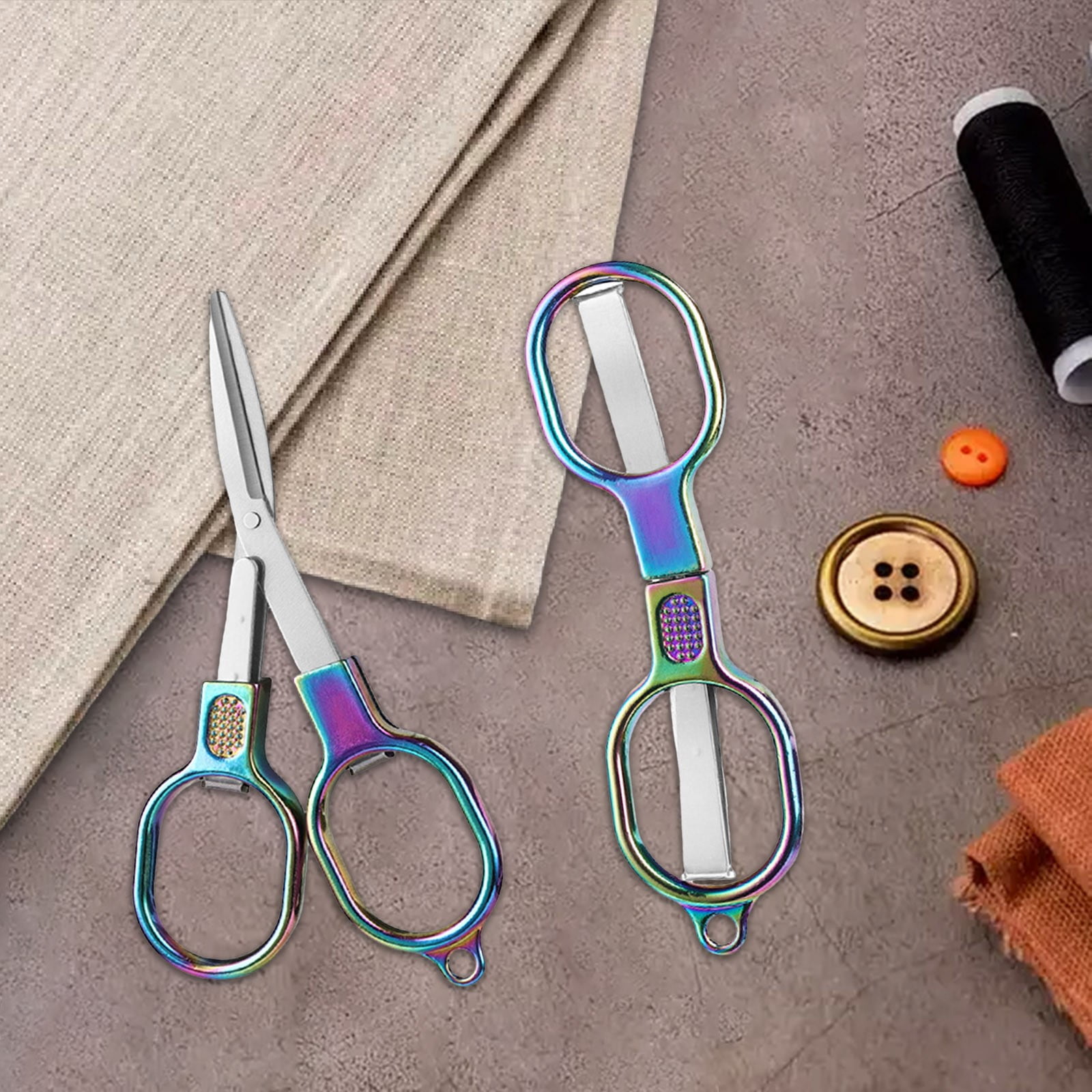 Folding Scissors,Portable Safety Travel Scissors,Stainless Steel Mini ...
