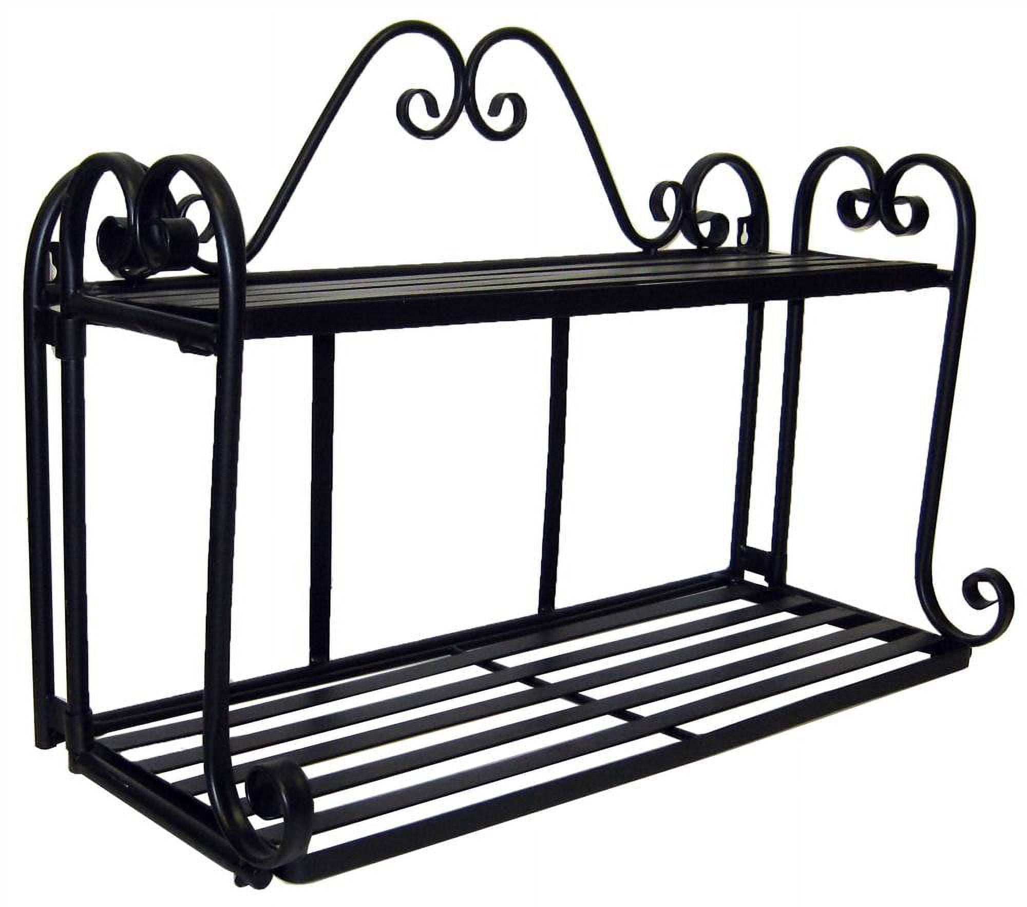 Folding Scroll Double Wall Shelf in Black - Walmart.com