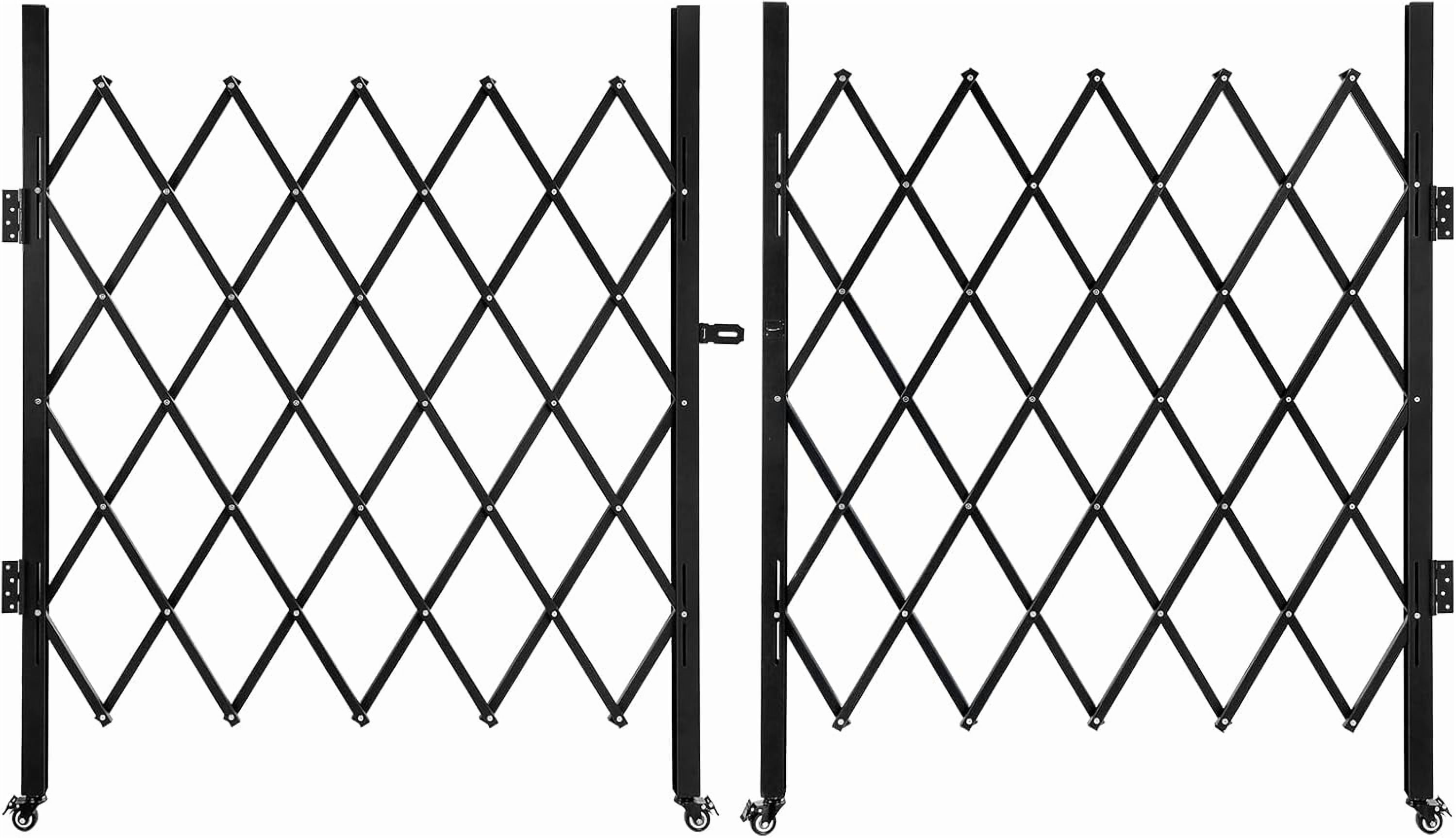 Folding Security Gate, 118.11'' W x 59.06'' H Steel Scissor Door Gate ...