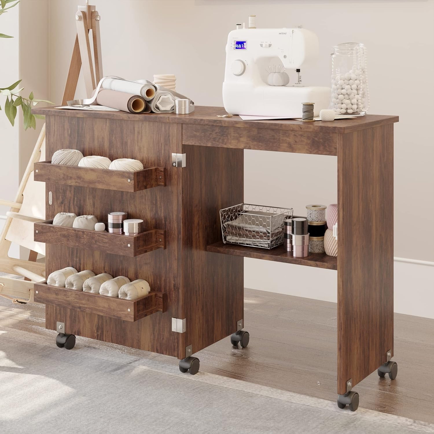 Folding Sewing Table Multifunctional Sewing Machine Cart Table Sewing ...