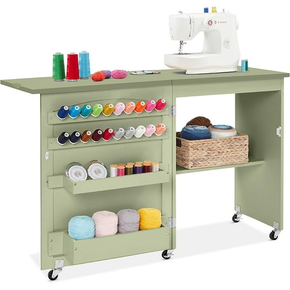 Folding Sewing Table Multipurpose Craft Station & Side Desk with ...