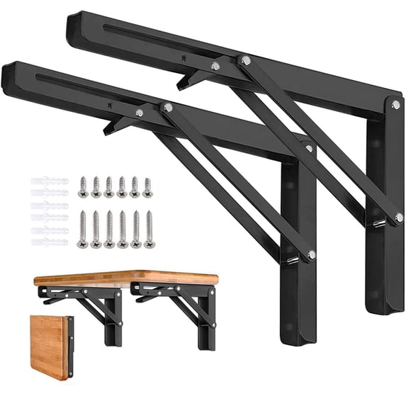 Folding Shbrackets - 20 Inch 2 Heavy Duty Metal Collapsible Bracket Diy ...