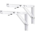 Folding Shelf Bracket Heavy Duty, 12 Inch White Collapsible Shelf ...