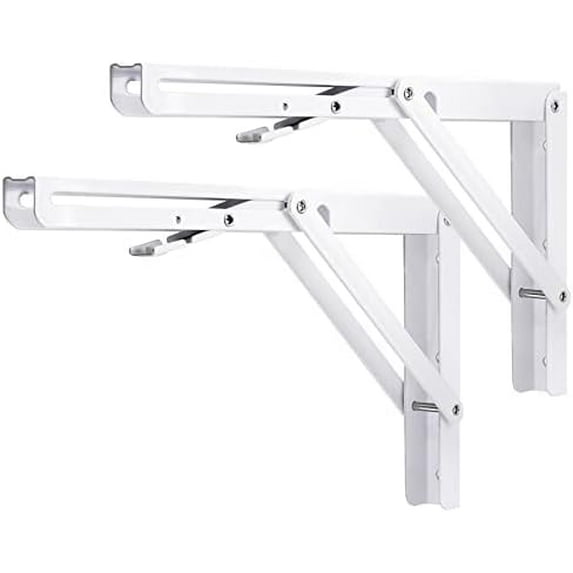Folding Shelf Bracket Heavy Duty, 12 Inch White Collapsible Shelf ...