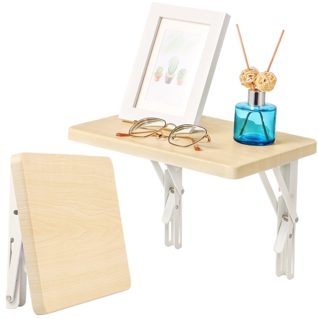 Folding Shelf with Bracket, Heavy Duty Collapsible Shelf, Wooden Wall ...