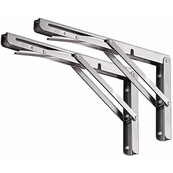 Folding Shelf Brackets 16 Inch, Max Load: 330lb Heavy Duty Stainless ...