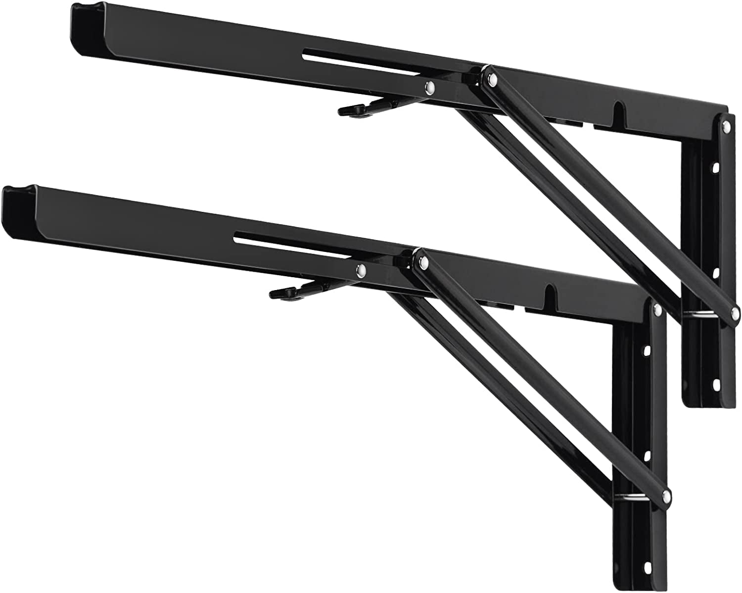 Folding Shelf Brackets, 20 Inch Heavy Duty L Bracket, Black DIY ...