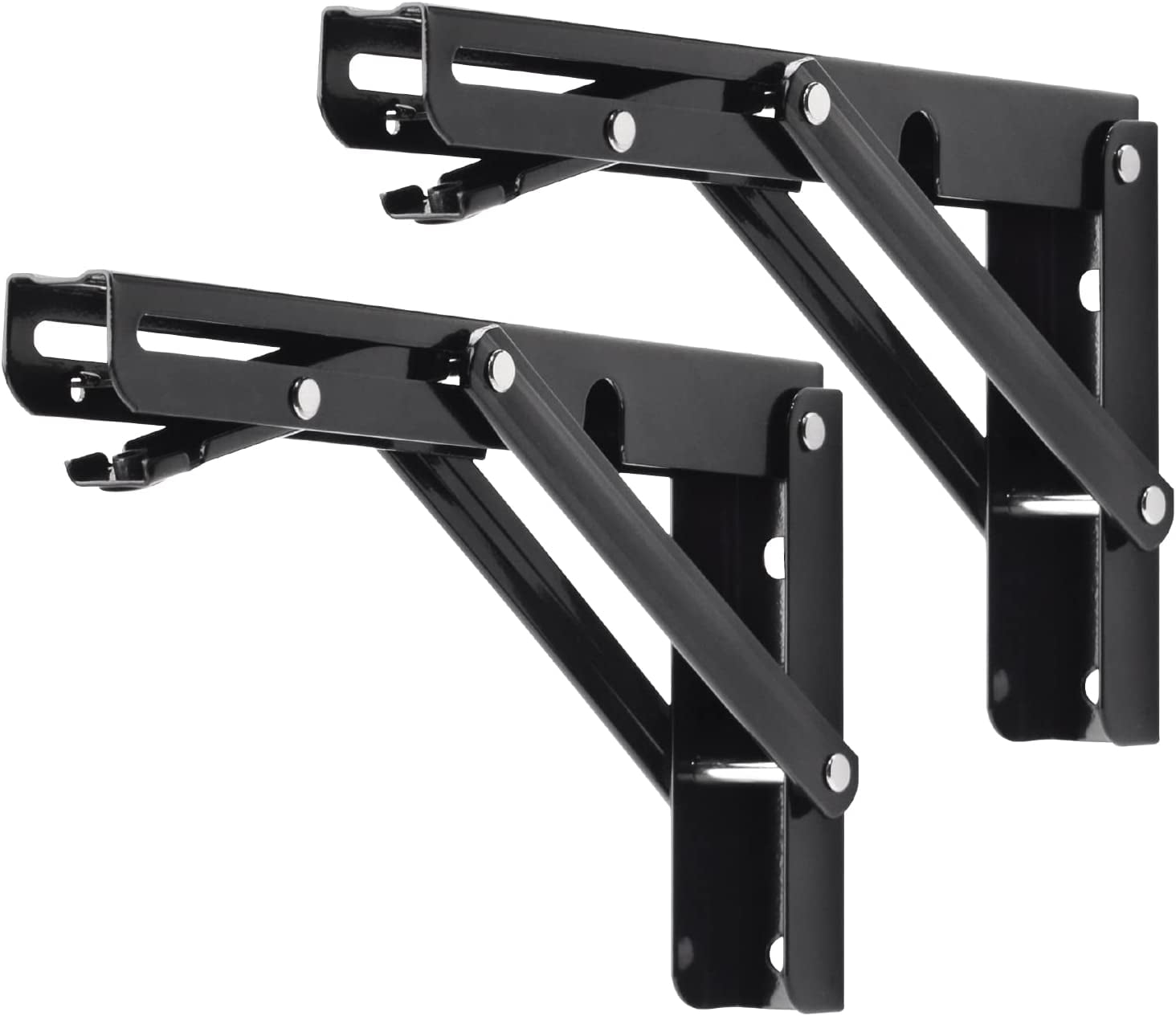 Folding Shelf Brackets, 8 Inch Heavy Duty Collapsible Shelf Bracket ...