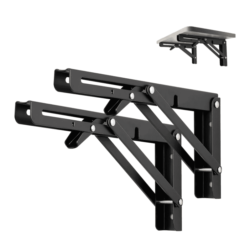 Folding Shelf Brackets, 8 Inch Heavy Duty Collapsible Support Bracket ...