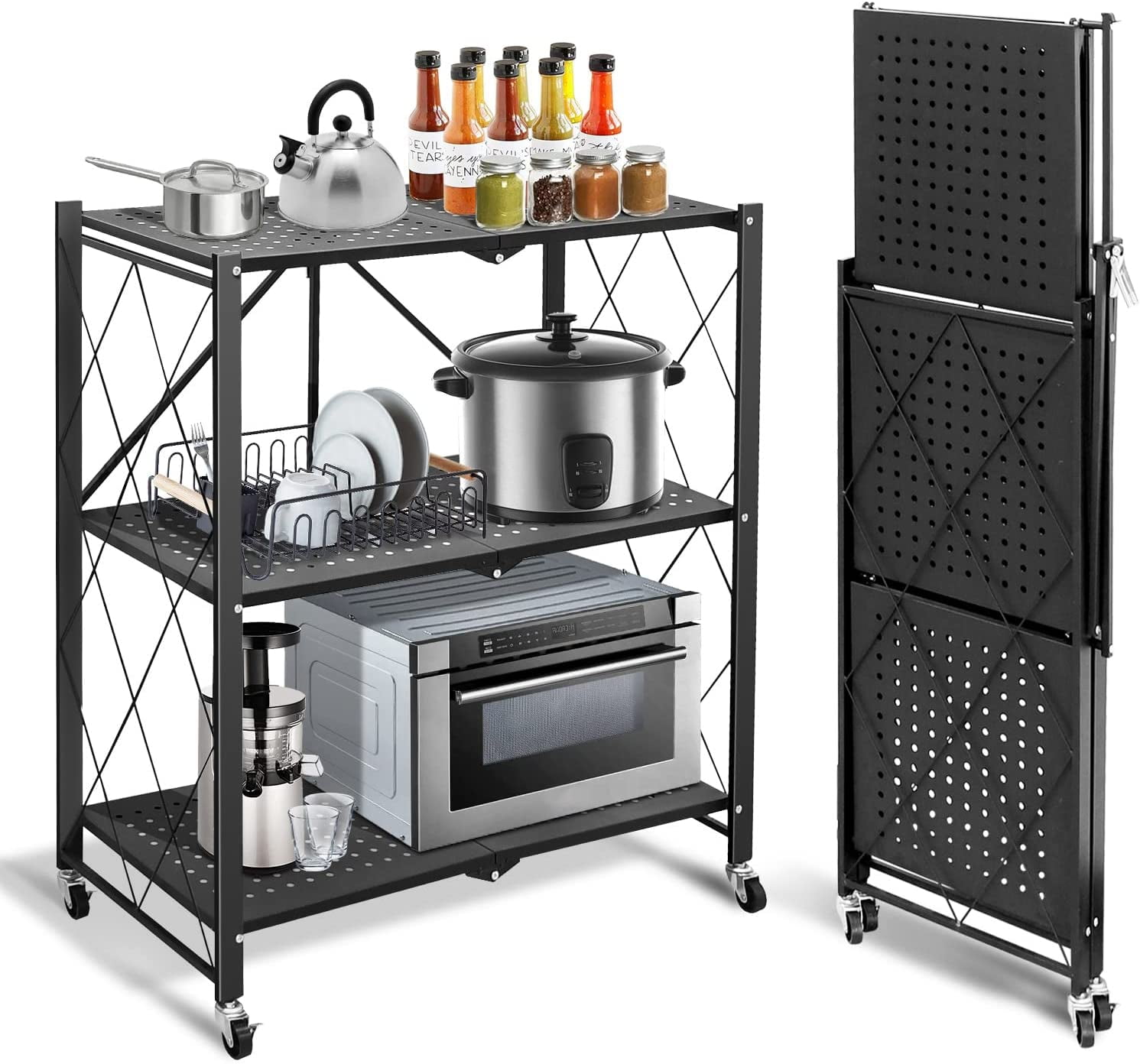 Folding Shelf Foldable Shelves with Wheels - Folding Shelves No ...