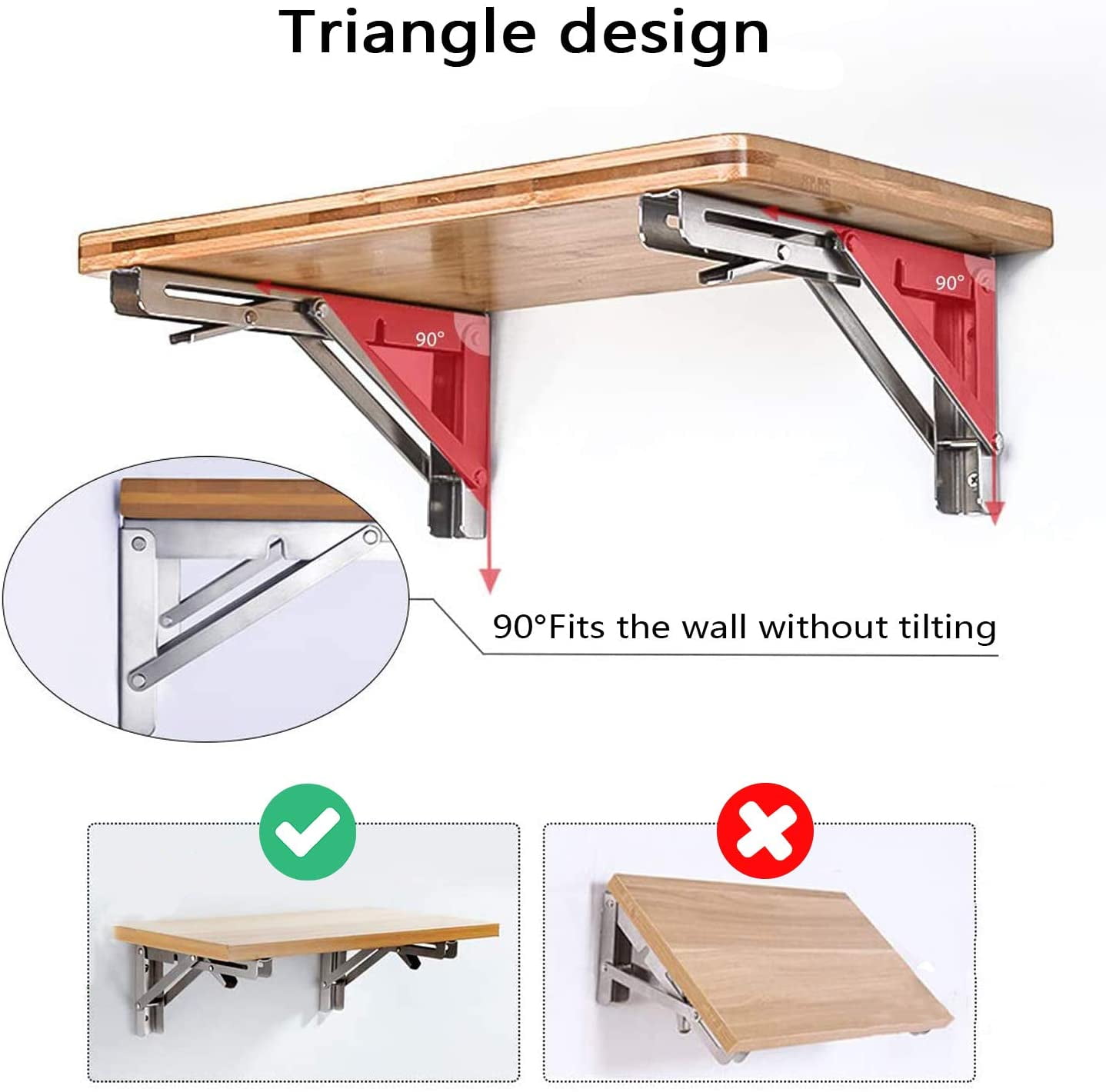 Folding Shelf Shelf Bracket Heavy Duty Stainless Steel Wall Hinged ...