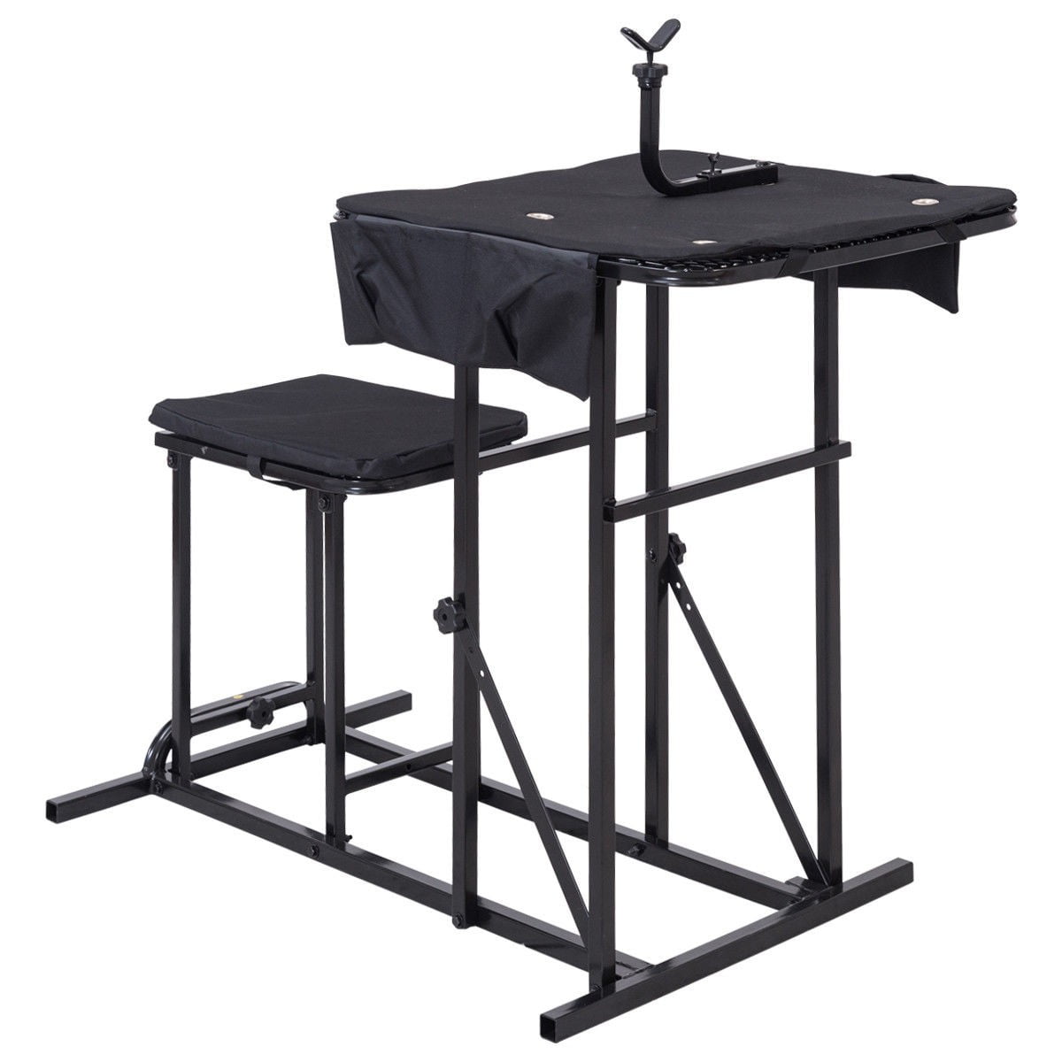 Folding Shooting Bench Seat with Adjustable Table Gun Rest Height ...