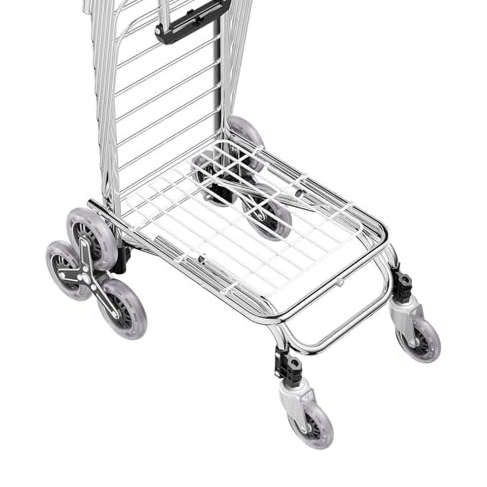 Folding Shopping Cart, 35L Capacity Portable Rolling Trolley Basket ...