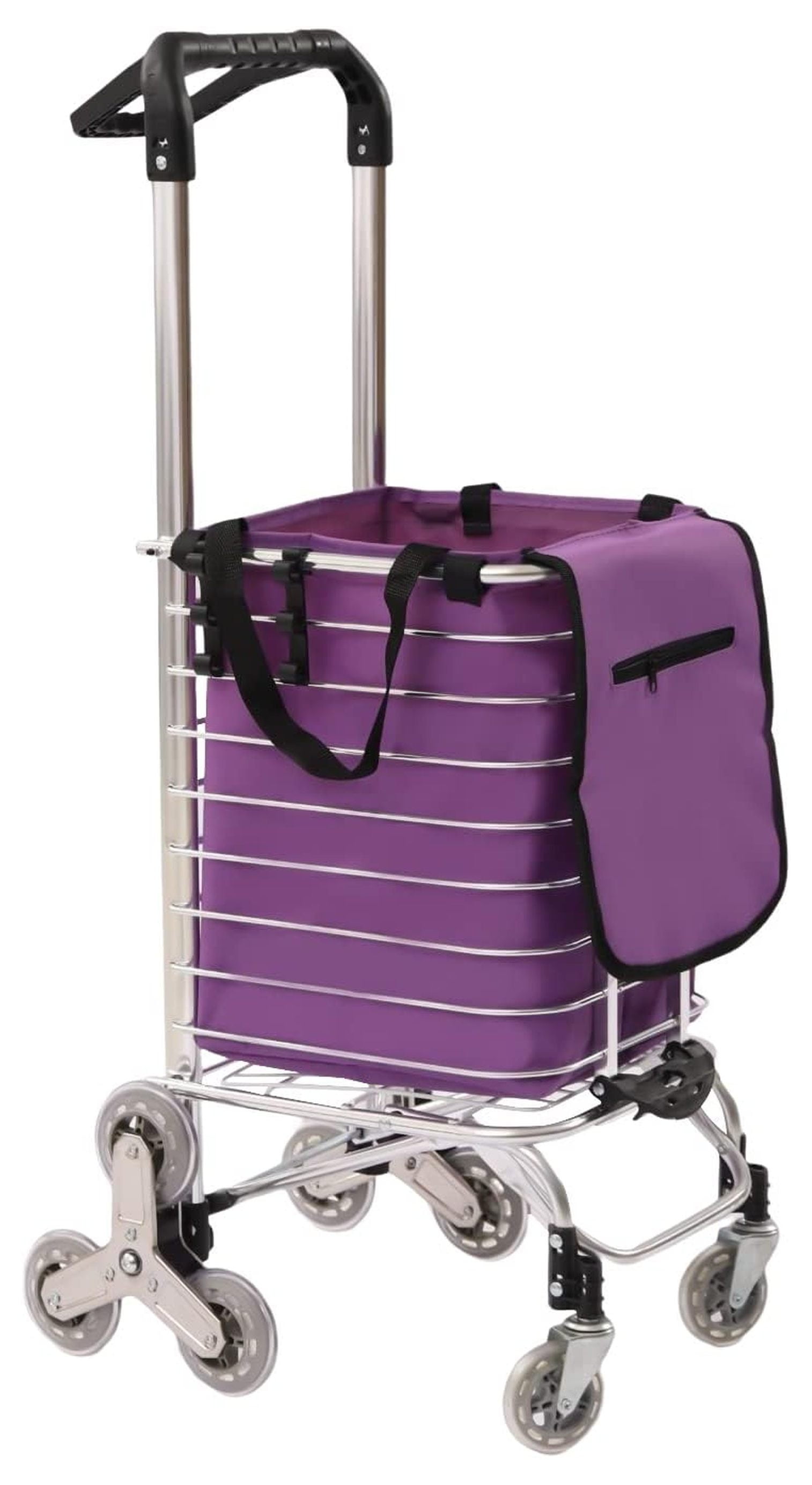 Folding Shopping Cart - 35L Large Capacity, Aluminum & Stainless Steel ...