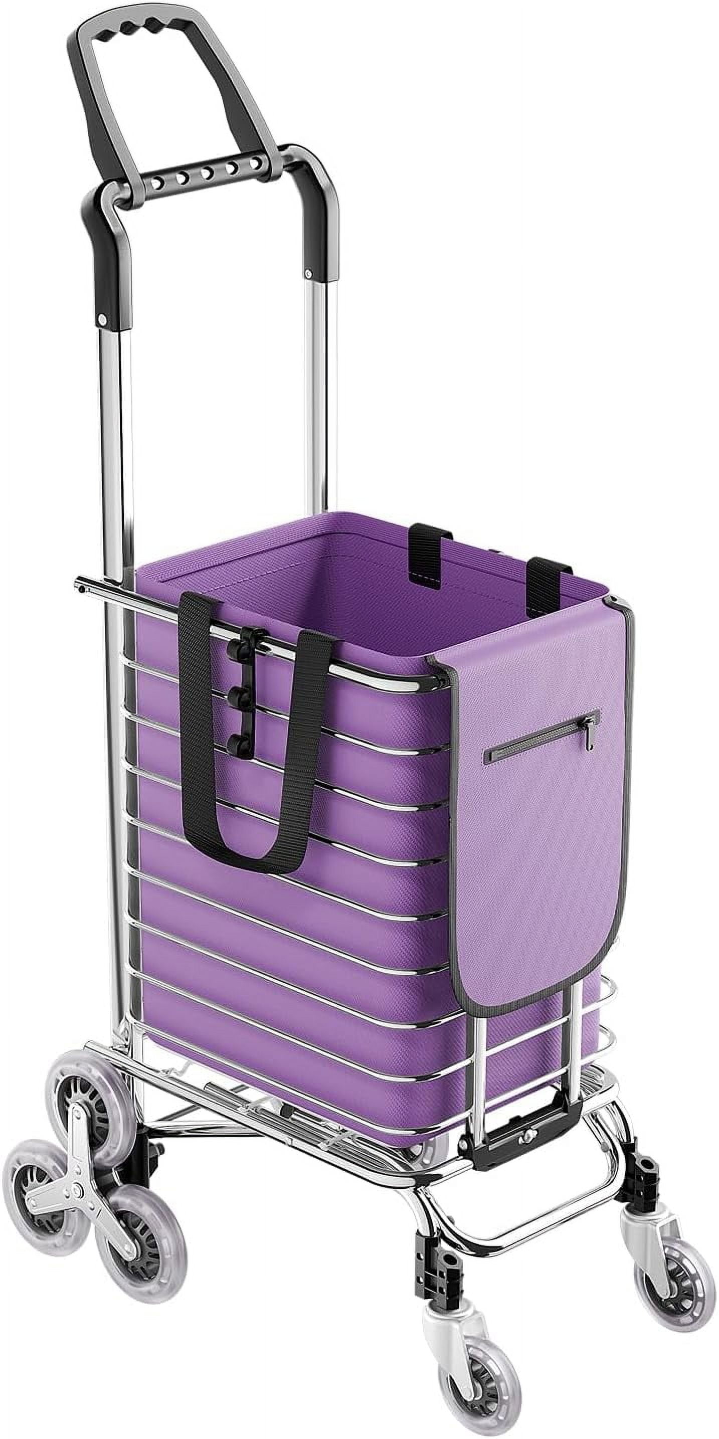 Folding Shopping Cart, 35L Laundry Stair Climbing Handcart, 88.18 lbs ...