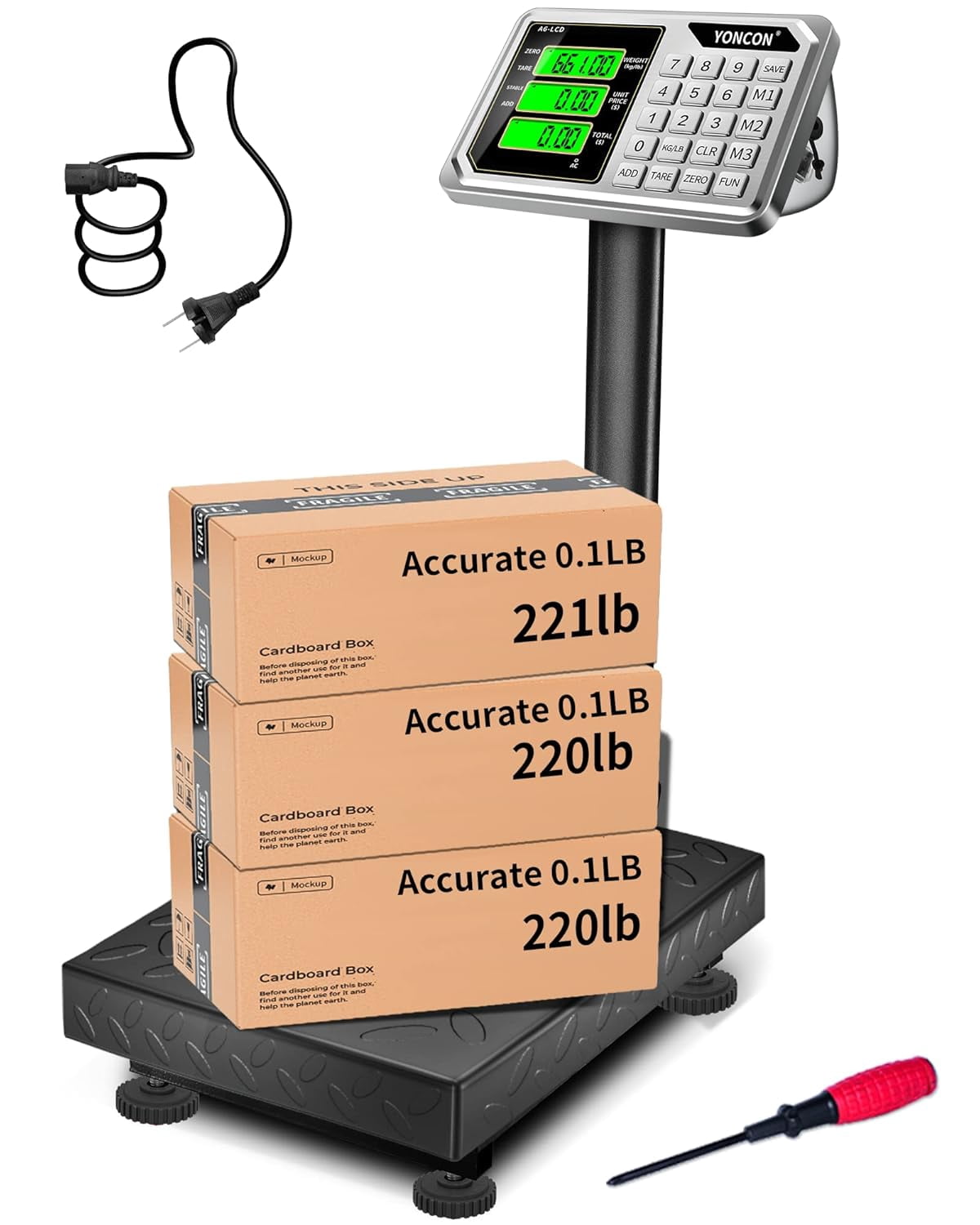 Digital Industrial Platform Scale for Packages, 661lb Weight Shipping ...