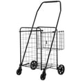 Folding Shopping Cart, Dual Baskets, Waterproof Liner & Wheels, 100 ...