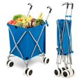 Folding Shopping Cart, Lightweight Grocery Cart with Dual Wheels ...
