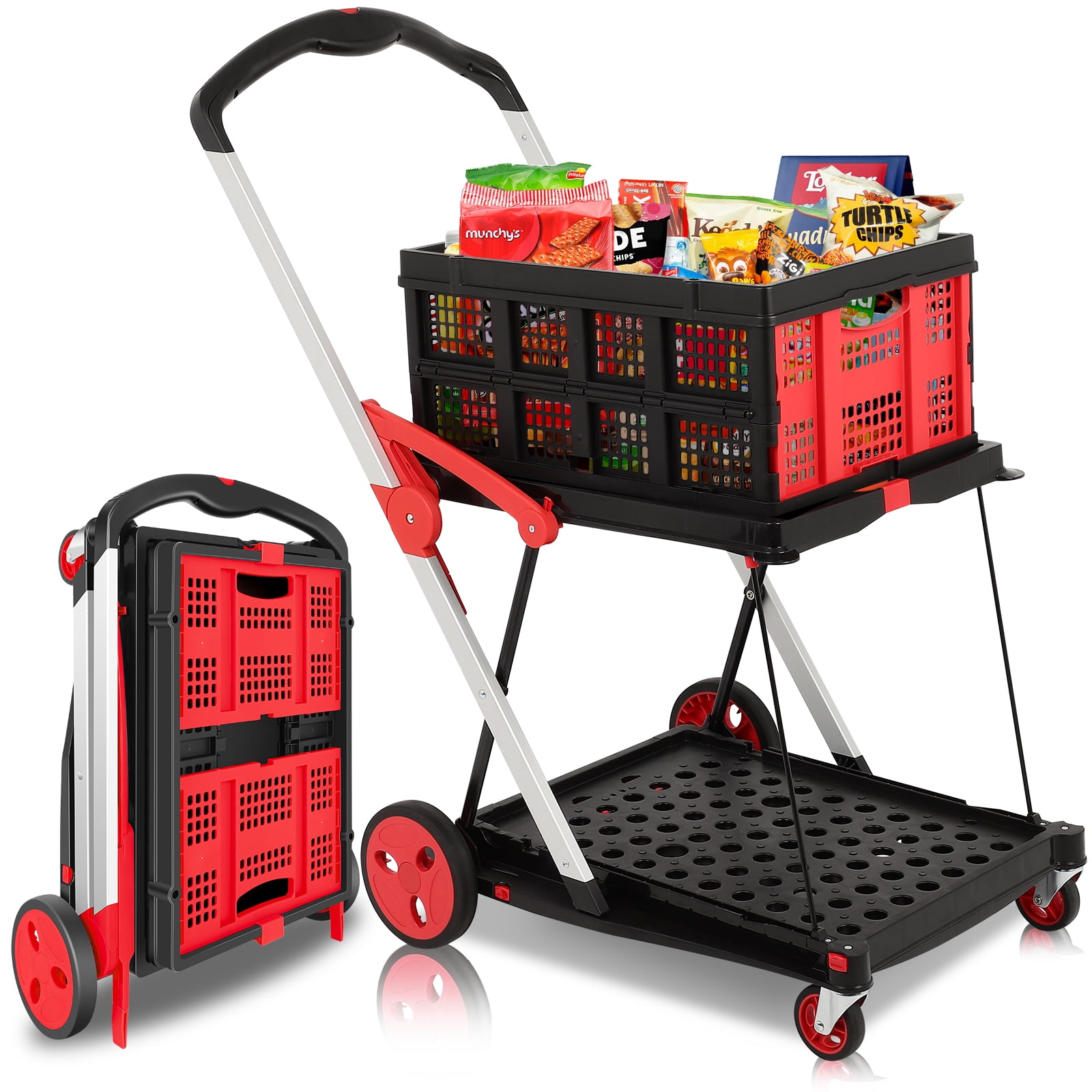 Folding Shopping Cart, Multi-Purpose Mobile Trolley, Shopping Cart ...