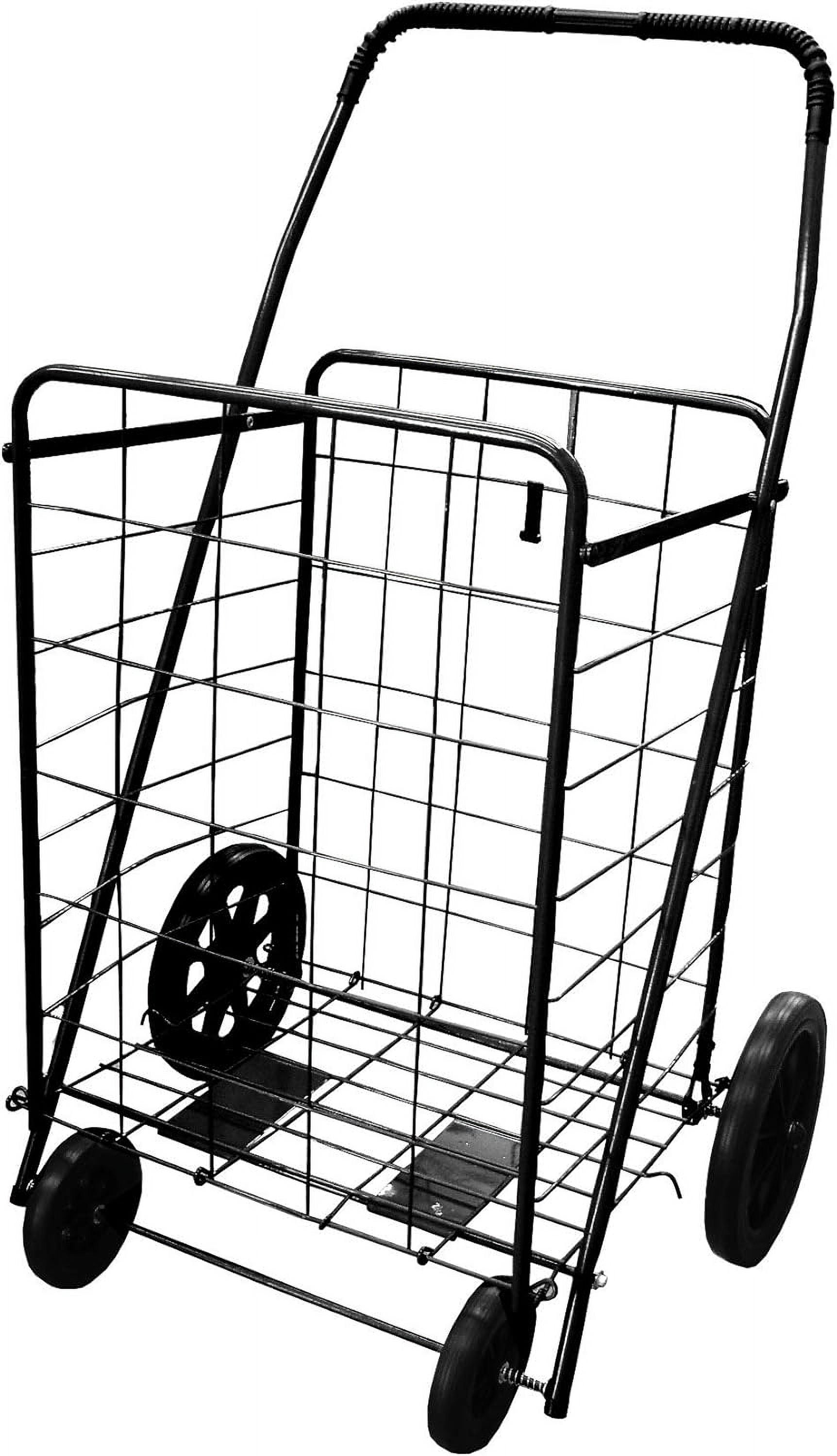 Folding Shopping Cart with Plastic Wheels| Size: Jumbo (41.75" H x 24 ...