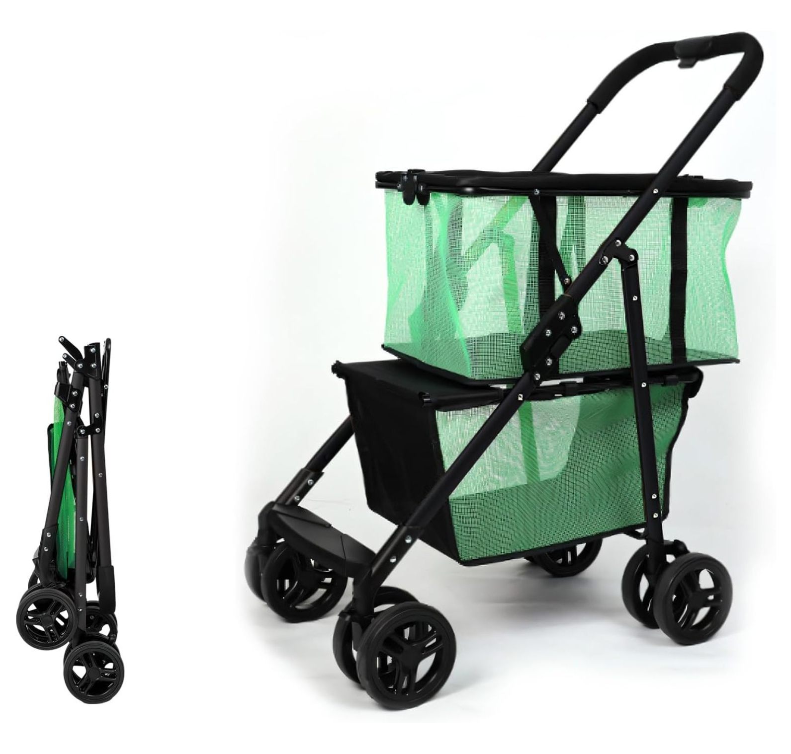Folding Shopping Cart with Removable Tote Bag, 70lb Capacity ...