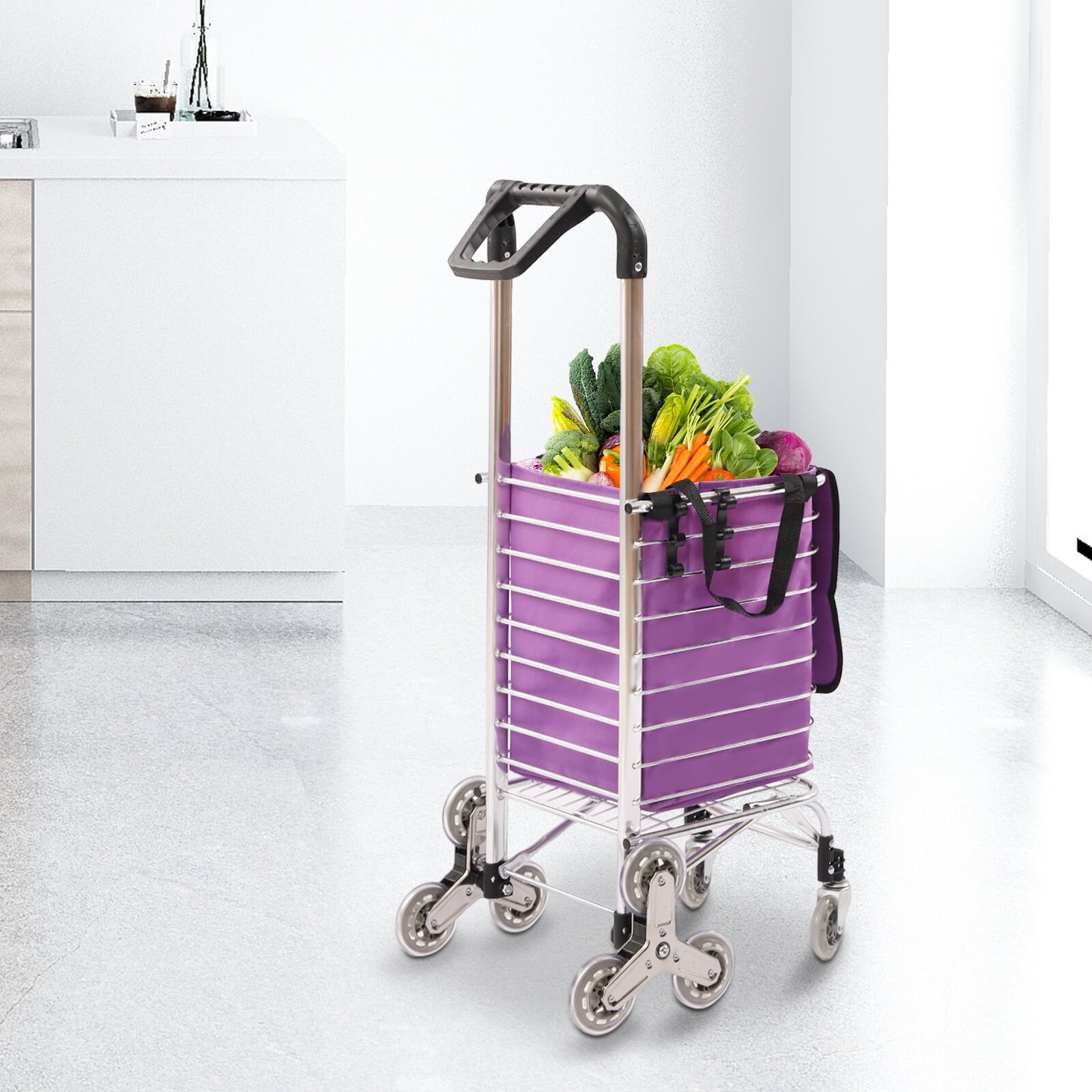 Folding Shopping Trolley, 40kg Load Capacity, Portable Storage And ...