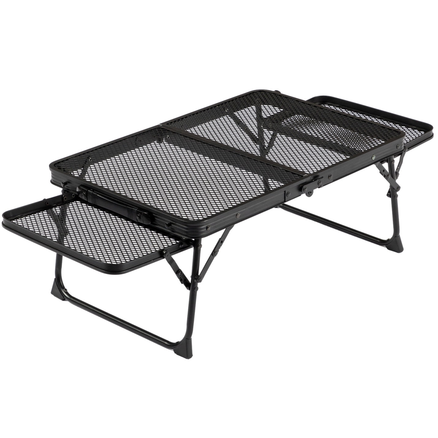 Folding Short Grill Table with Wing Panels, 3 ft Portable Picnic Table ...