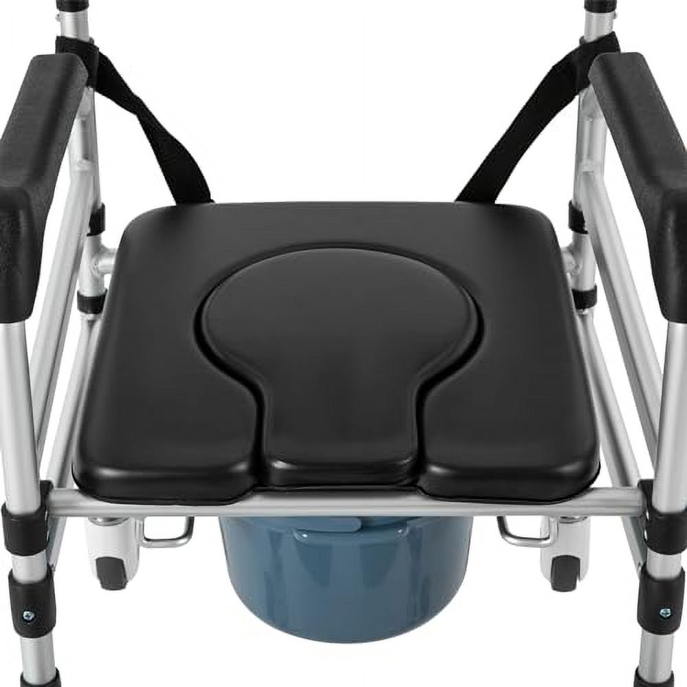 Folding Shower Chair with Bidet, Adjustable Height Shower Wheelchair ...