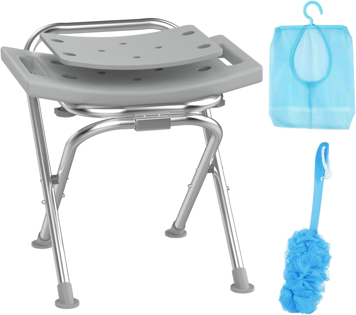 Folding Shower Chair for Inside Shower, Stainless Steel Foldable Shower ...