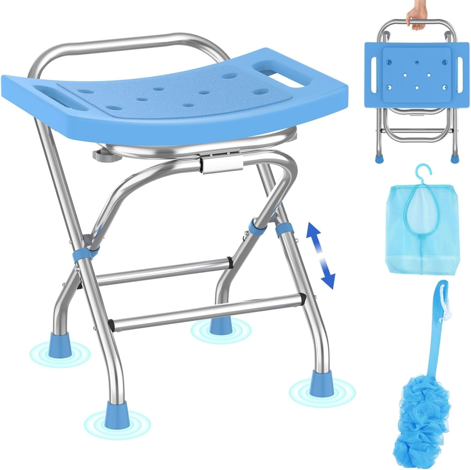 Folding Shower Seat - Stainless Steel Shower Chair for Inside Shower ...