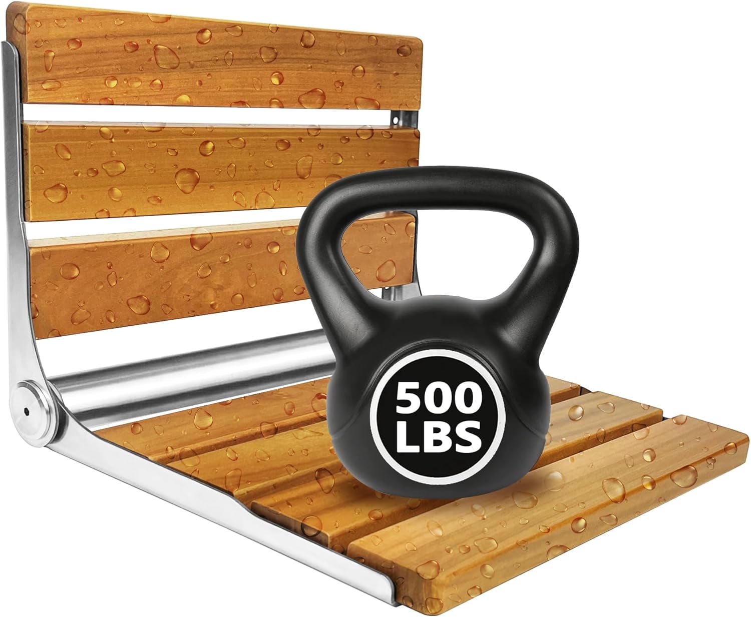 Folding Shower Seat Teak, Bath Safety Furniture Stainless Steel, Shower ...