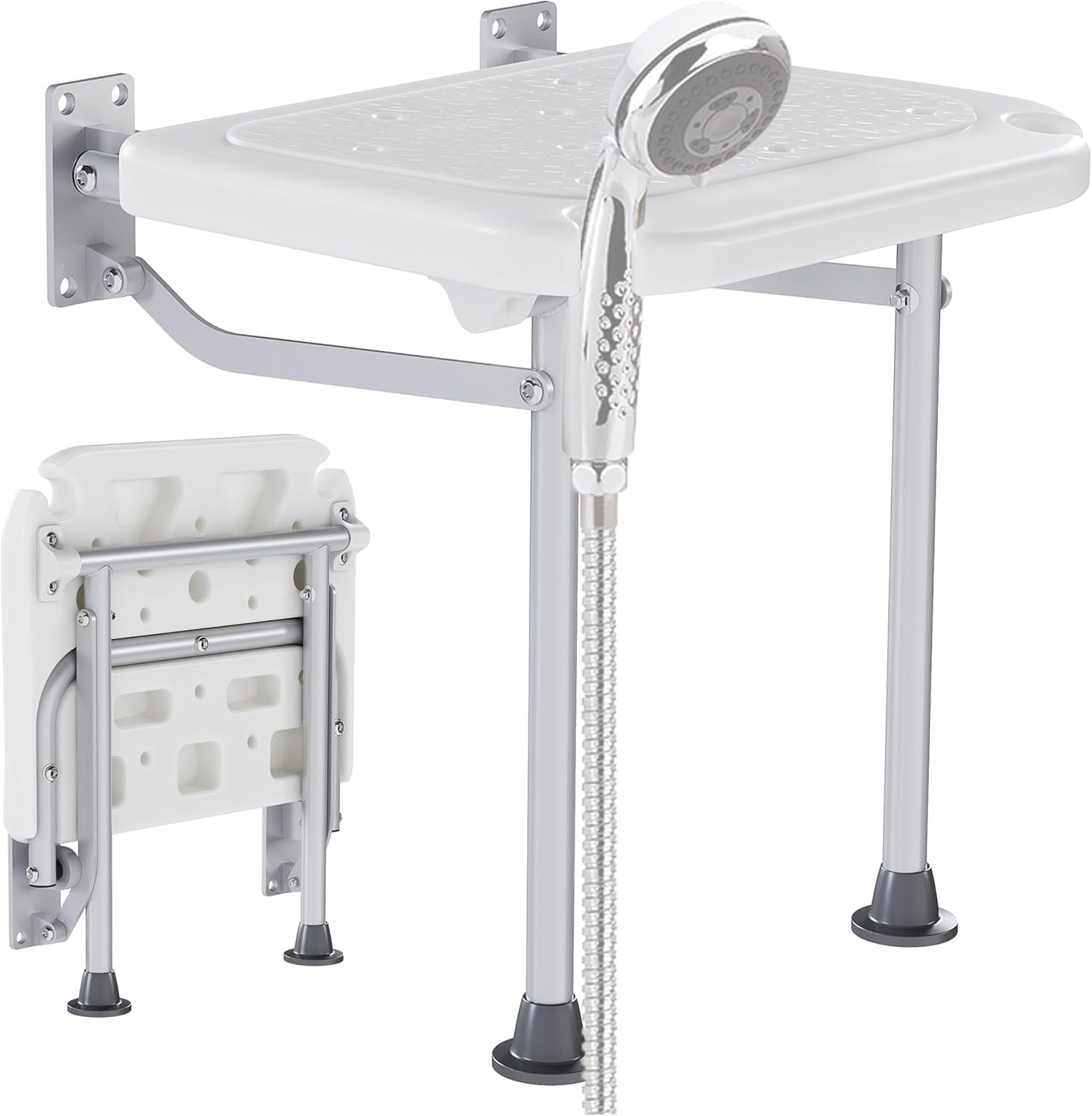 Folding Shower Seat, Wall Mounted Bathroom Bathtub Safety Stool ...