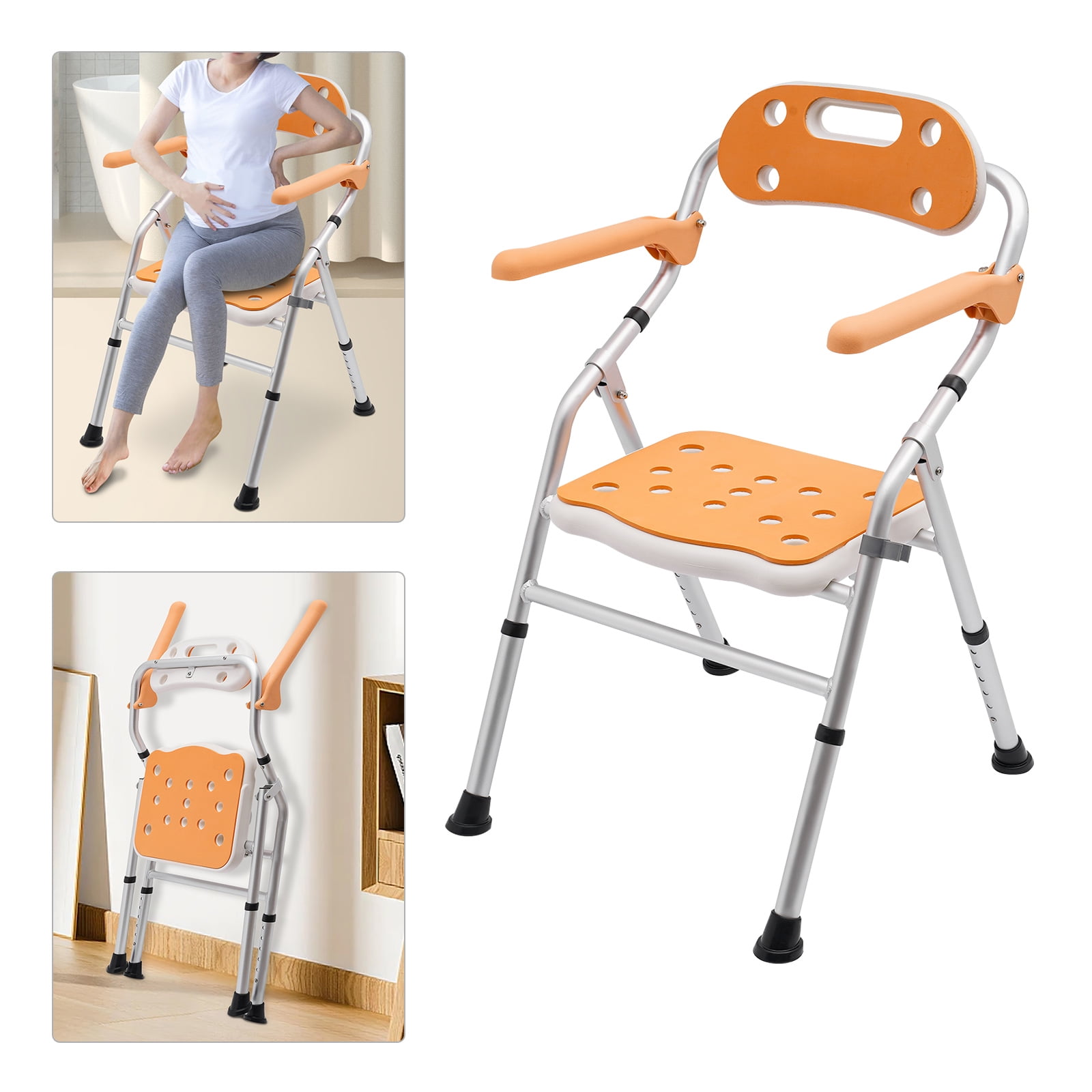Folding Shower Stool Seat Tub Bench Bath Chair for Seniors Handicap ...