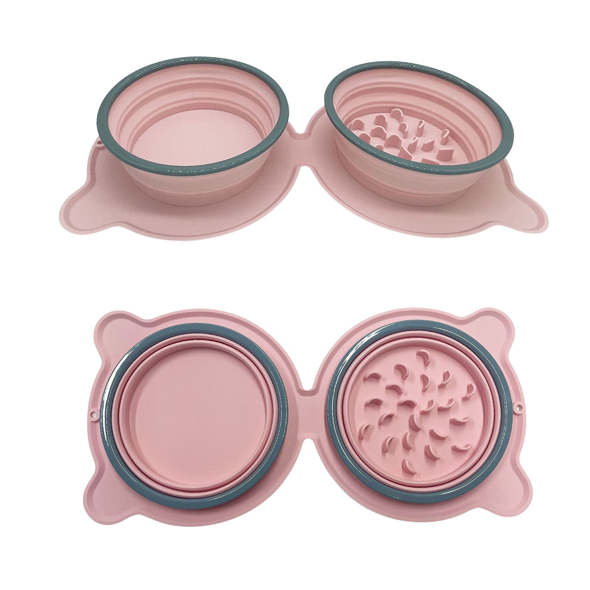 Folding Silicone Pet – Water and Feeding Bowl-PINK - Walmart.com