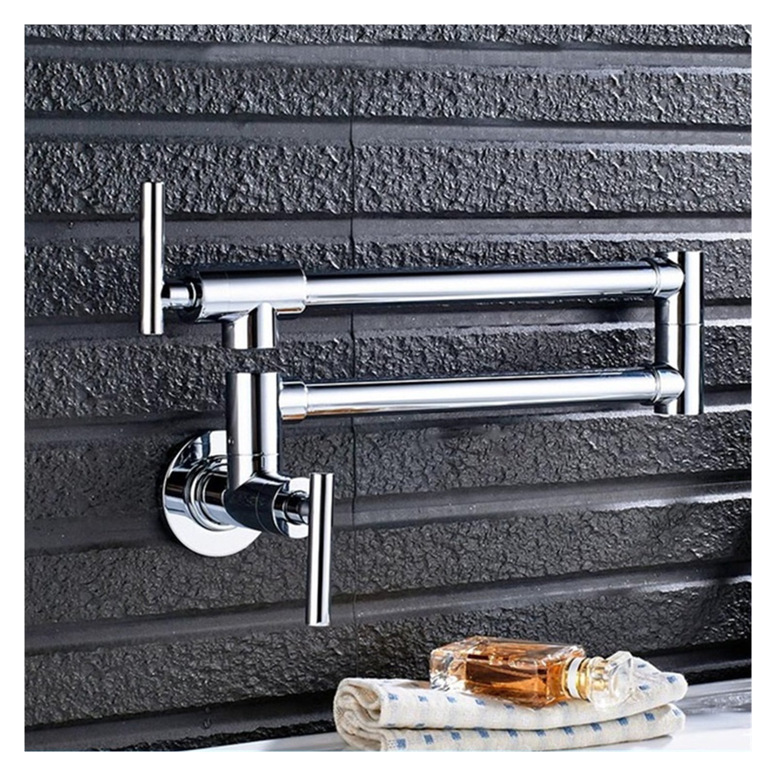 Folding Single Kitchen Faucet Sink Pot Filler Faucet Cold Water Wall ...