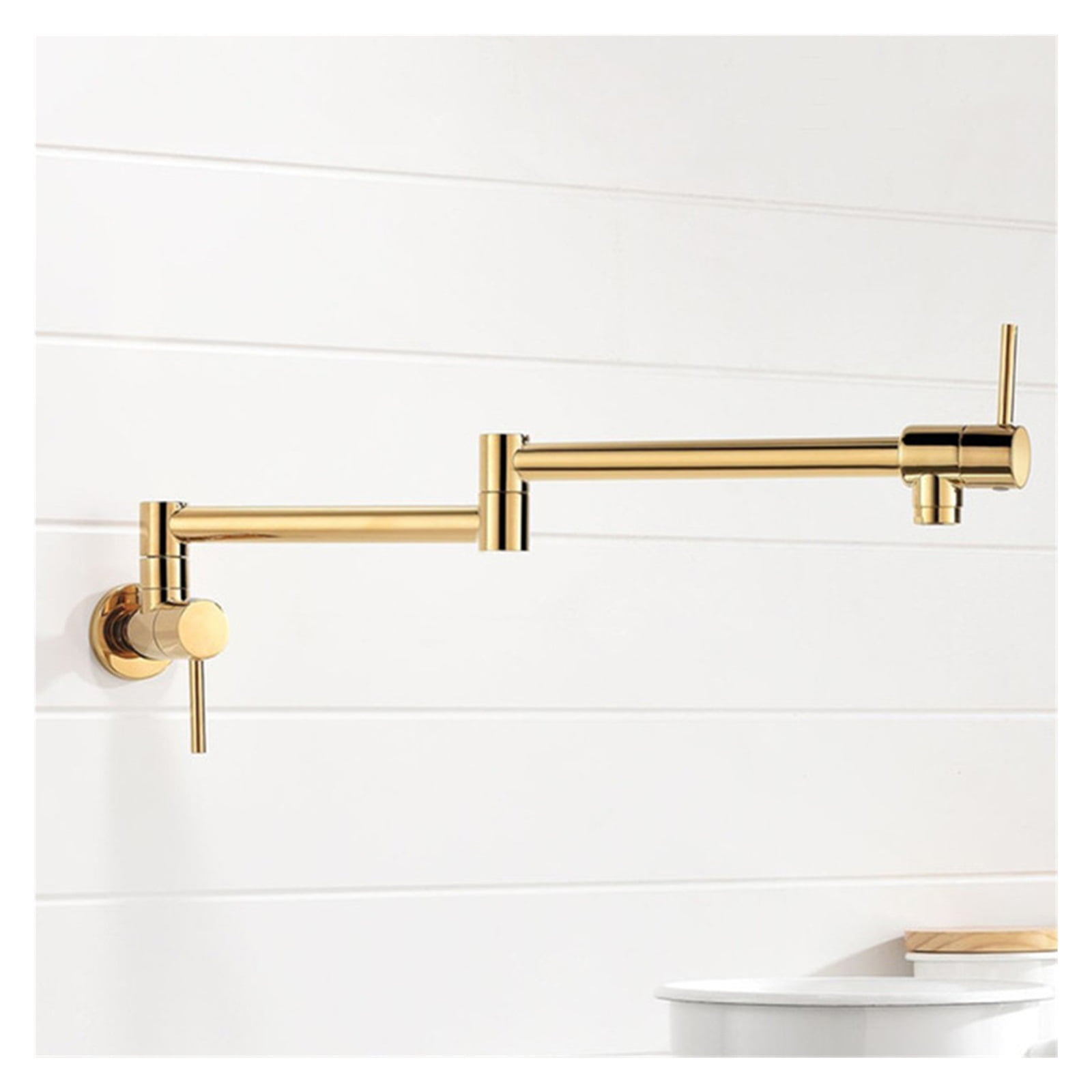 Folding Single Kitchen Faucet Sink Pot Filler Faucet Cold Water Wall ...