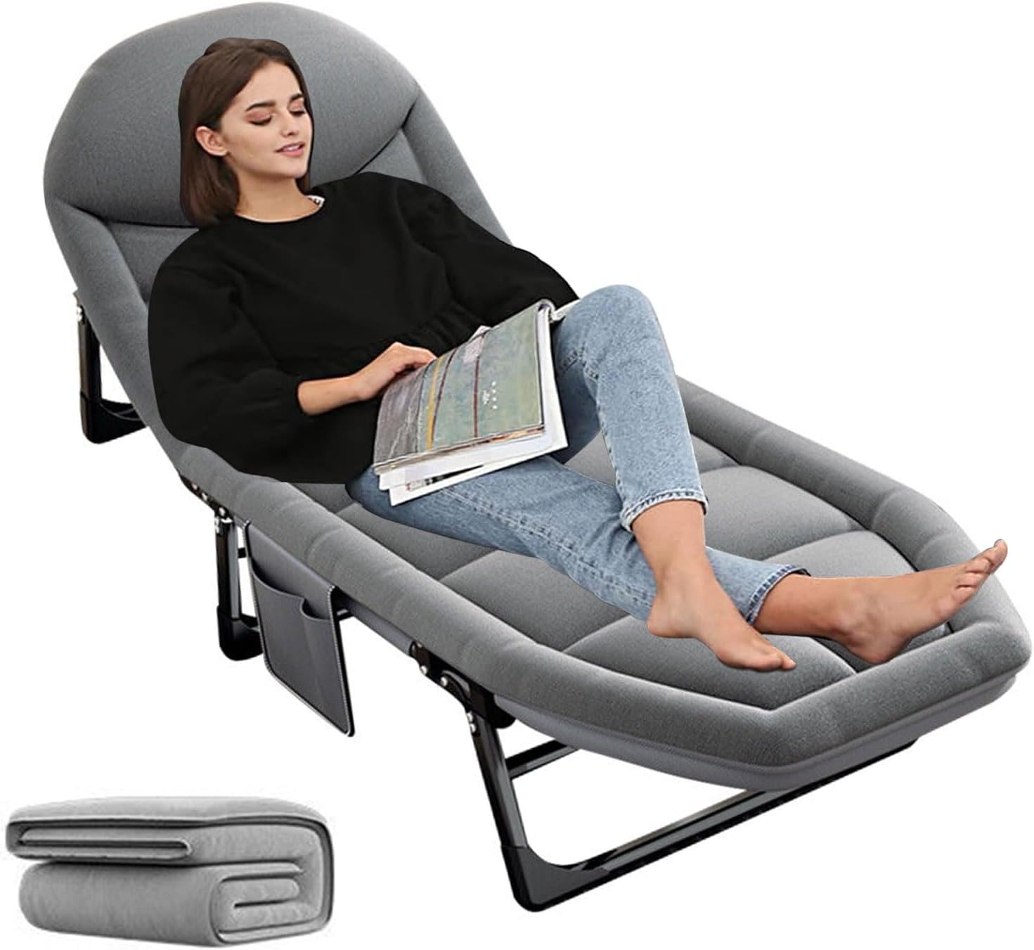 Folding Sleeping Cot, Camping Cots for Adults with Blanket Max Load 660 ...