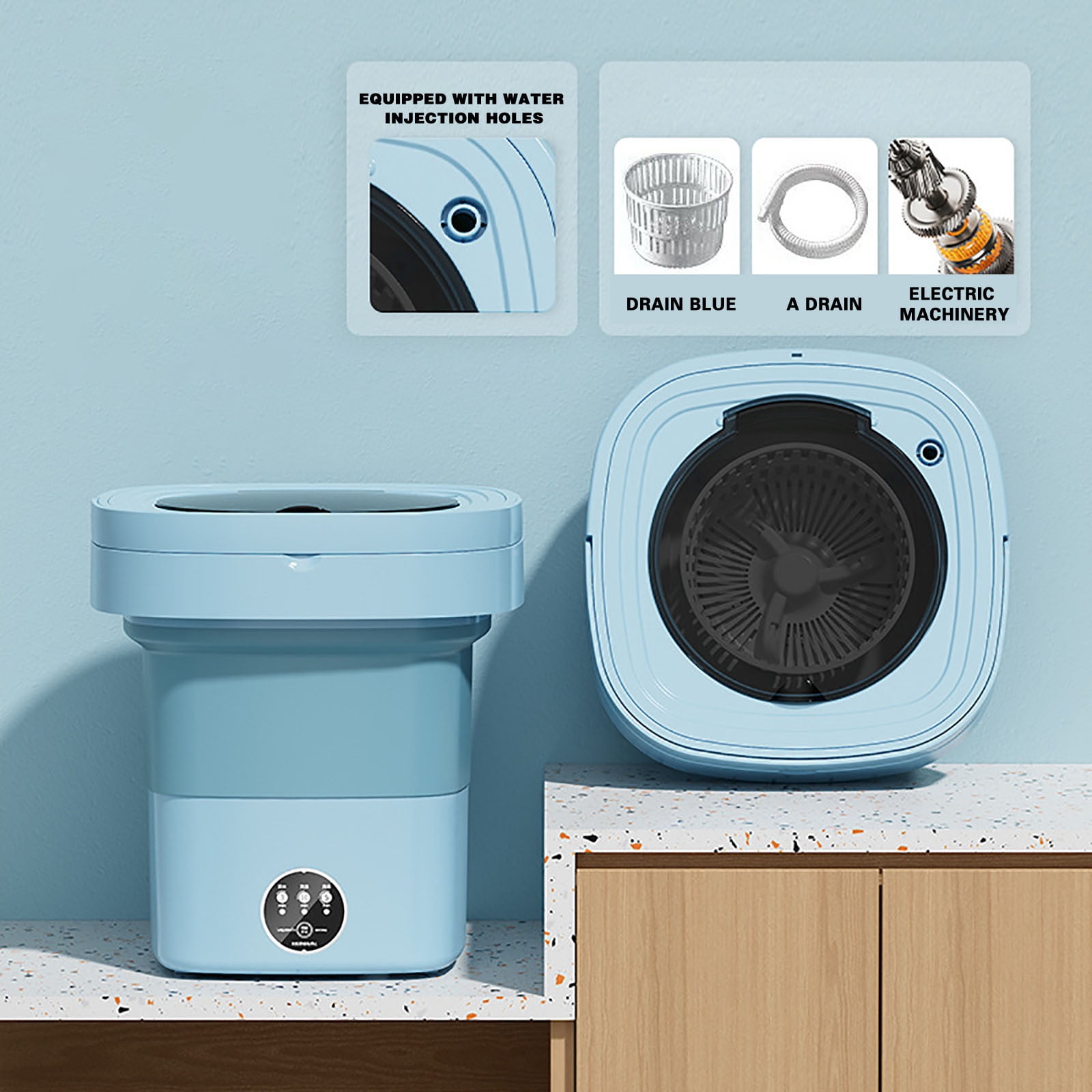Folding Small Washing Machine Underwear Washing Machine Portable Can ...