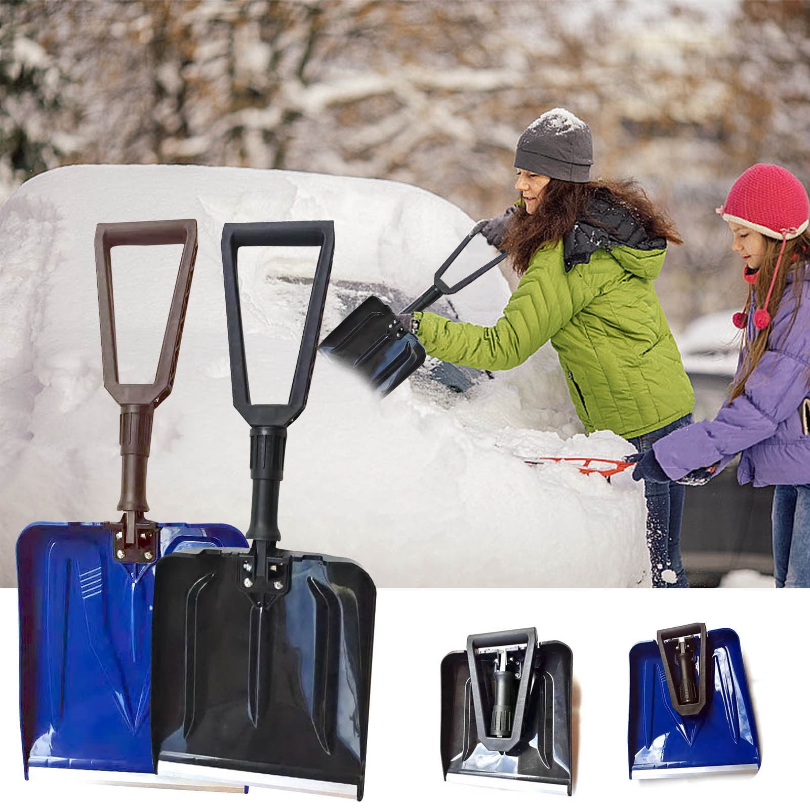 Folding Snow Shovel – Emergency Car Shovel | D-Shaped , Adjustable ...