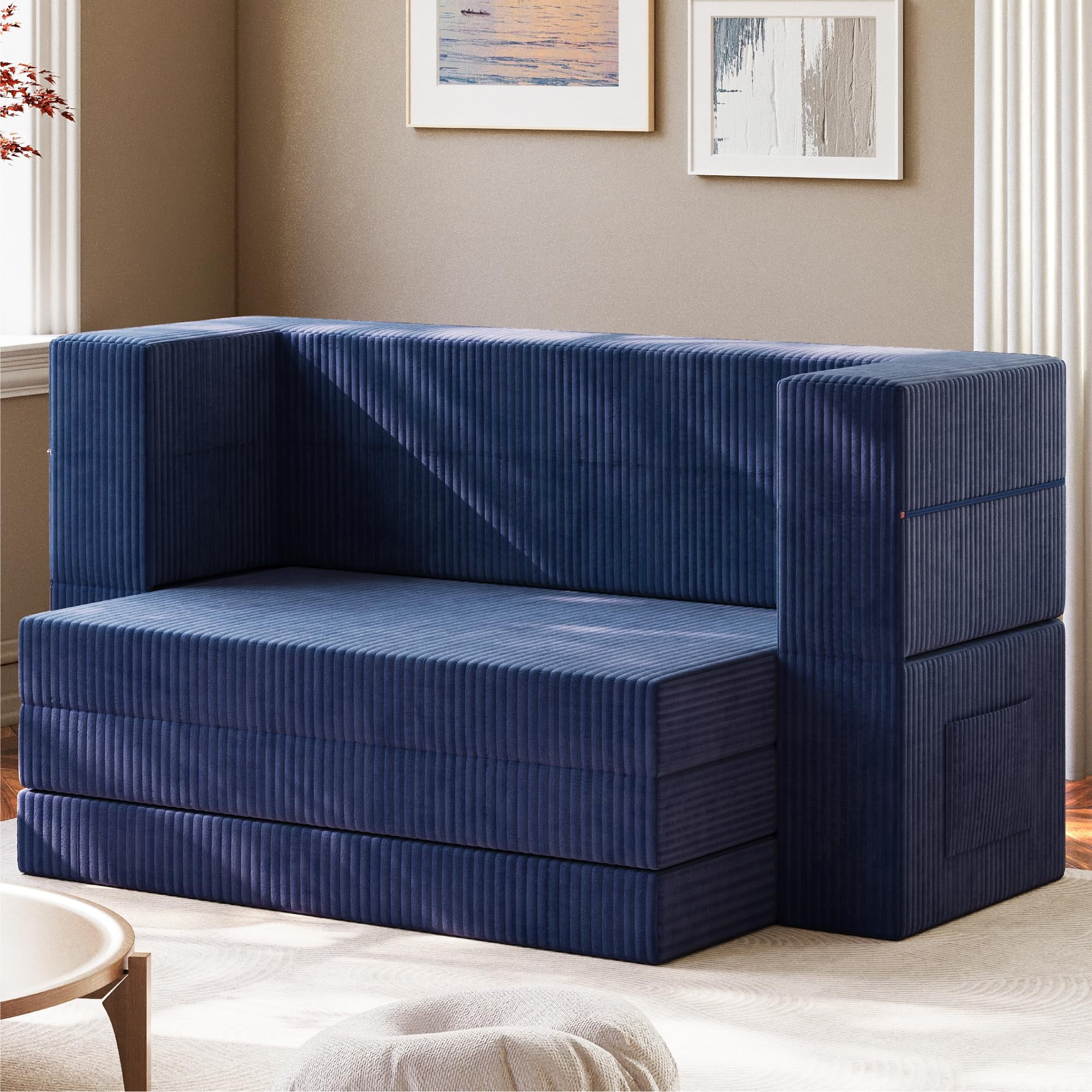Folding Sofa Bed, 3-in-1 Convertible Sleeper Sofa Bed with Armrest ...