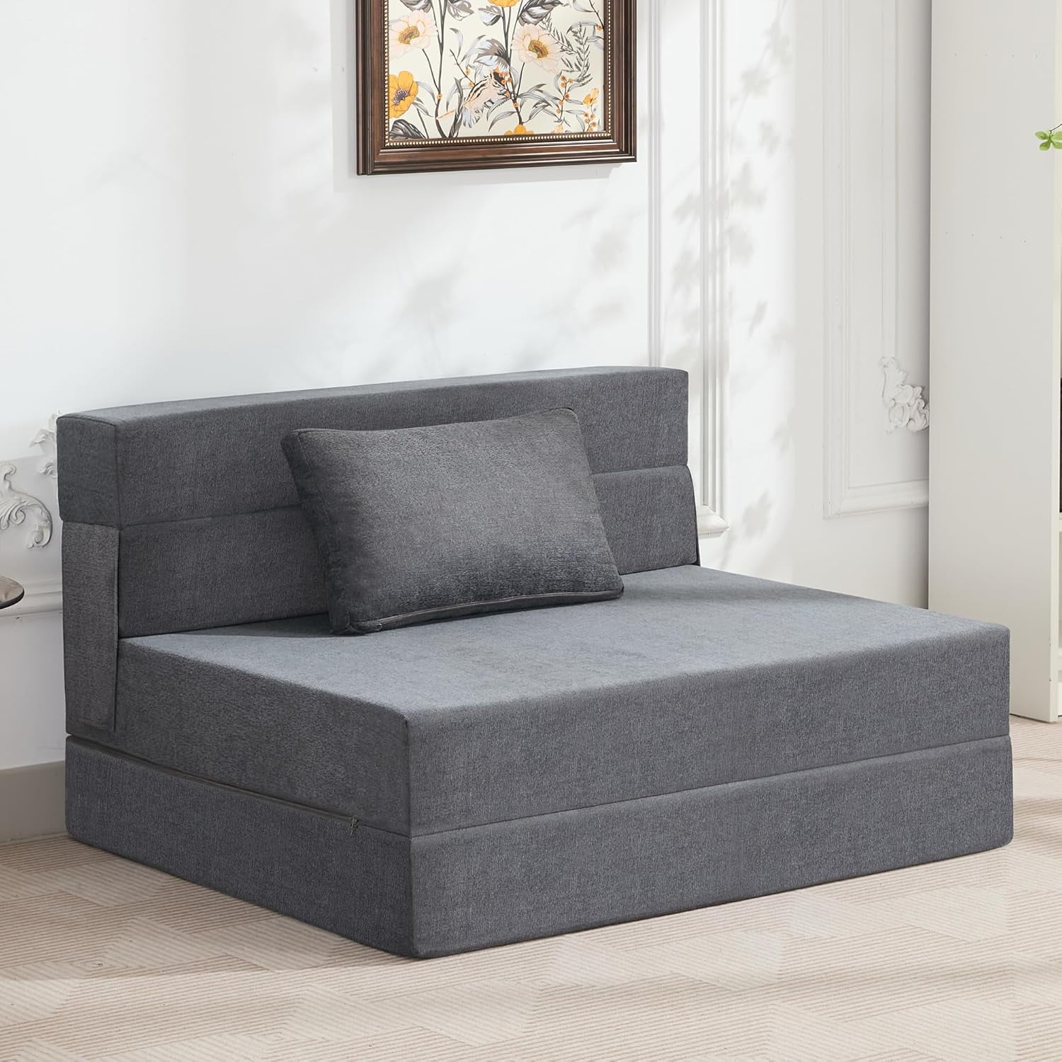 Folding Sofa Bed Convertible Floor Couch Foldable Chair Bed with Pillow ...