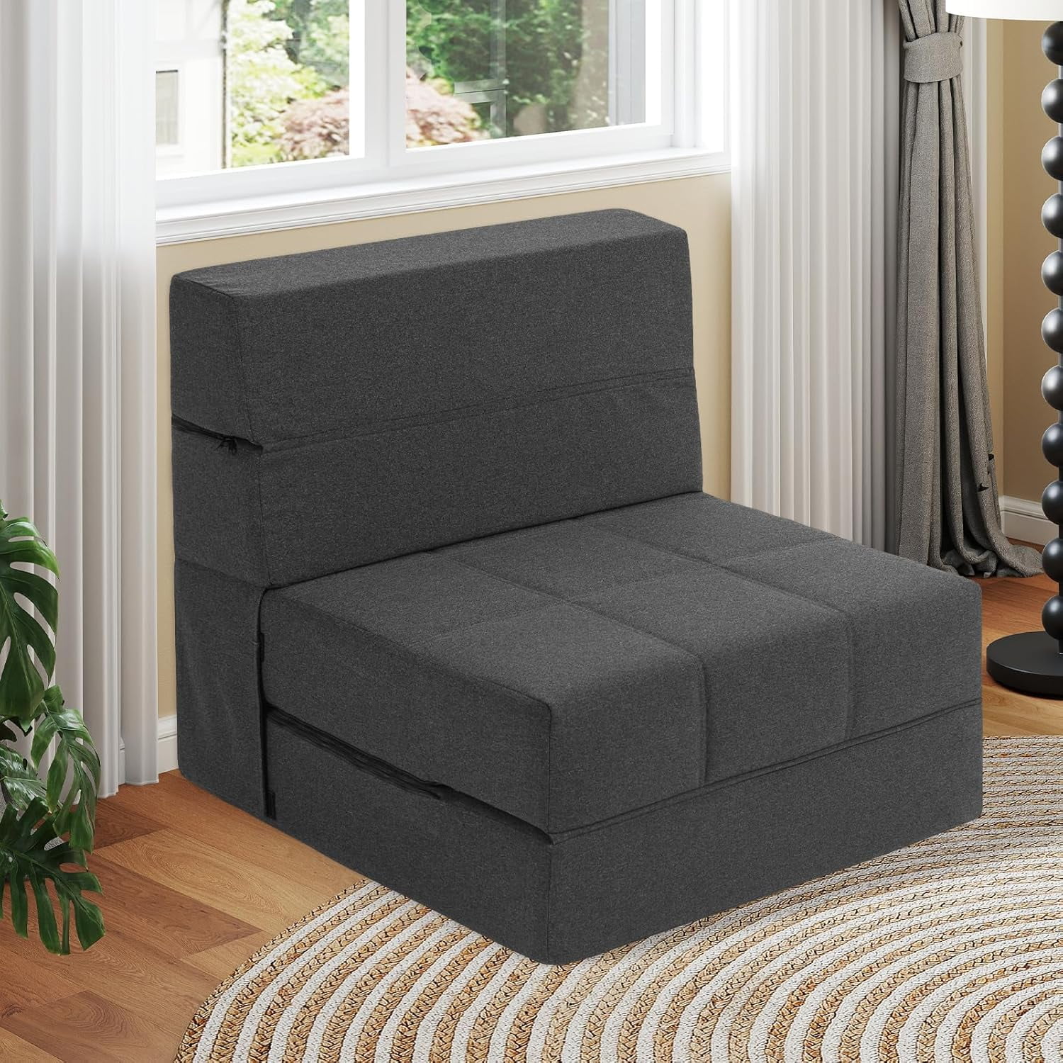 Folding Sofa Bed Convertible Fold Out Chair Bed Memory Foam Floor ...