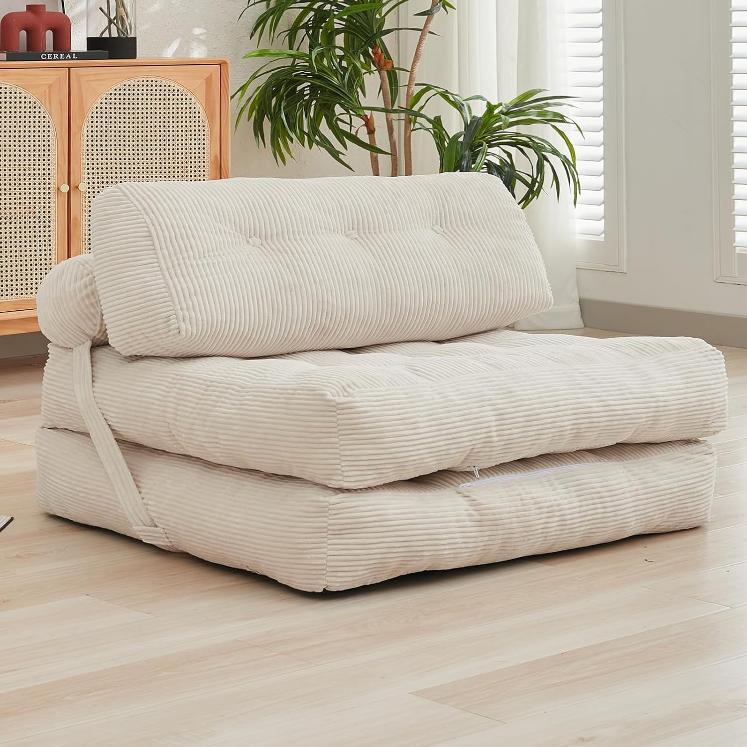 Folding Sofa Bed, Convertible Sleeper Chair with Pillow & Back Support ...