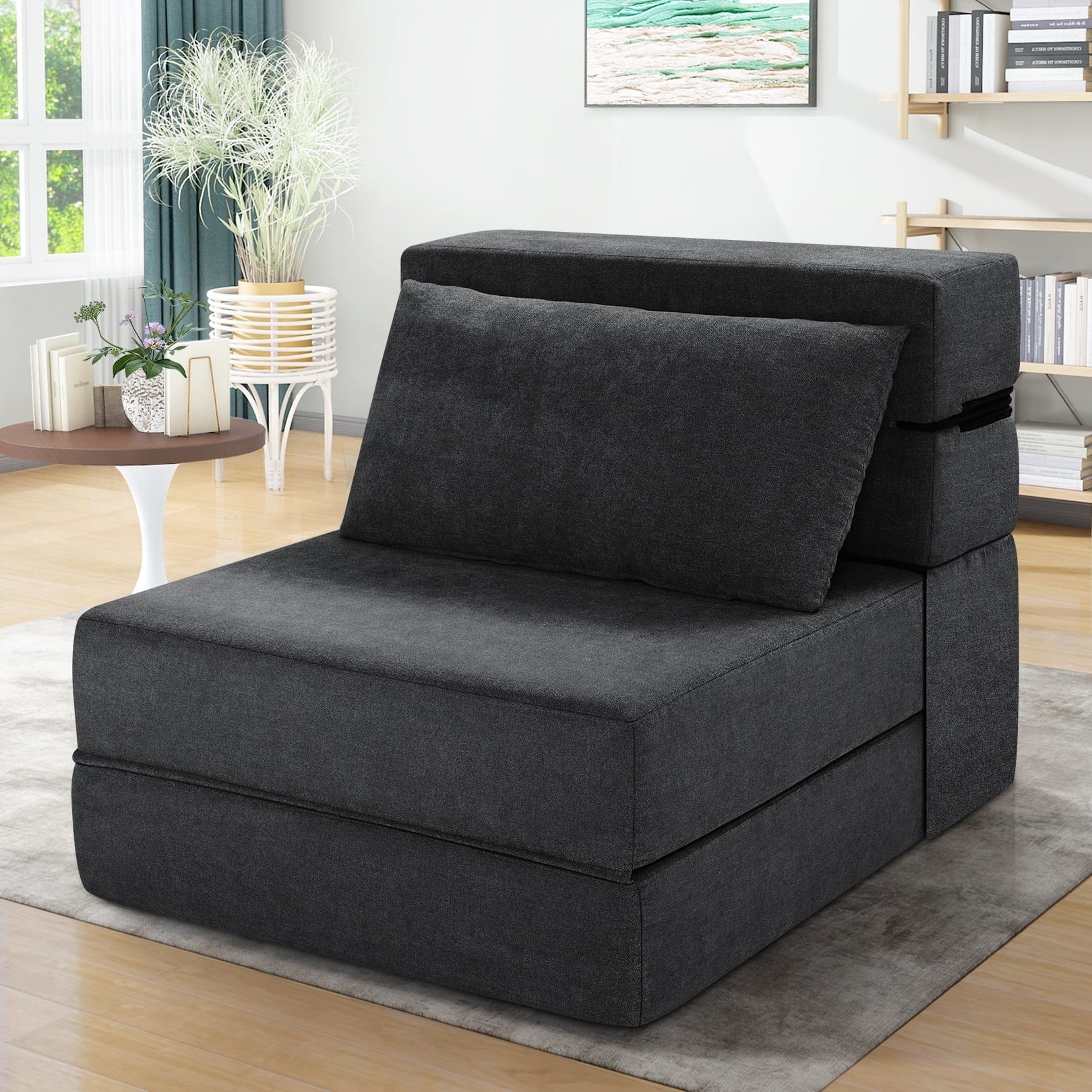 Folding Sofa Bed, Convertible Sleeper Chair with Pillow, Fold Out Couch ...