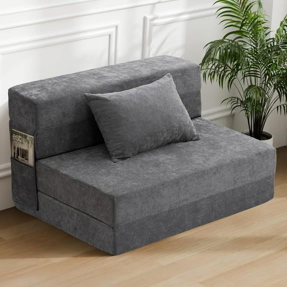 Folding Sofa Bed - Convertible Sleeper Chair with Pillow, Fold Out ...